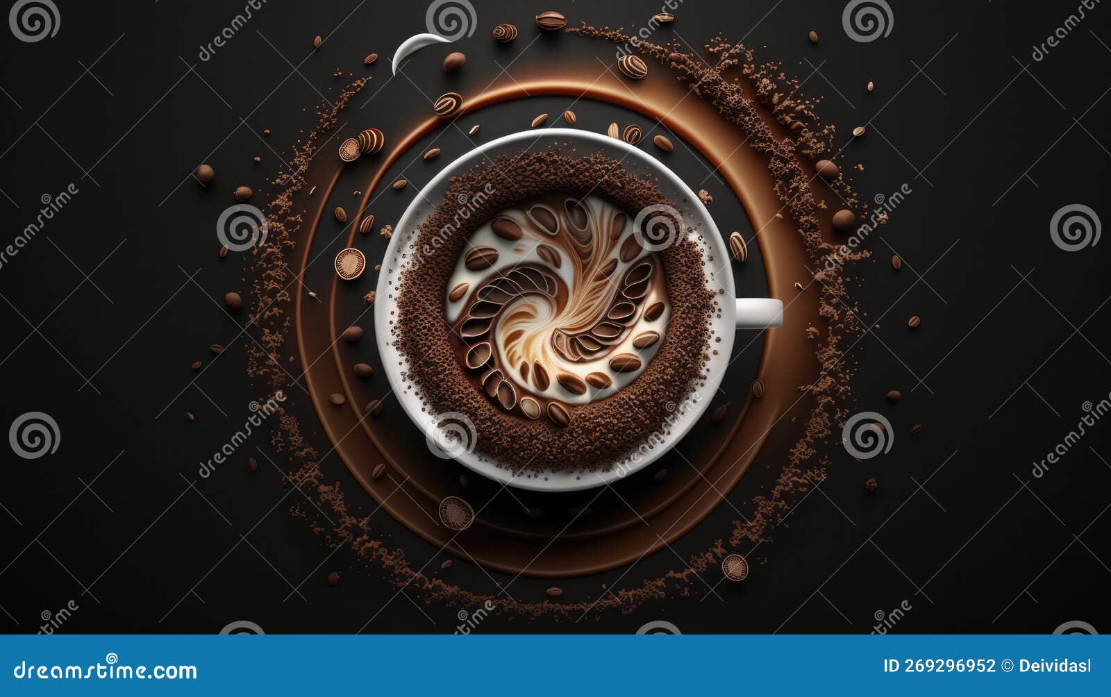Stylish Coffee Wallpaper Design with Empty Text Space for Customization ...