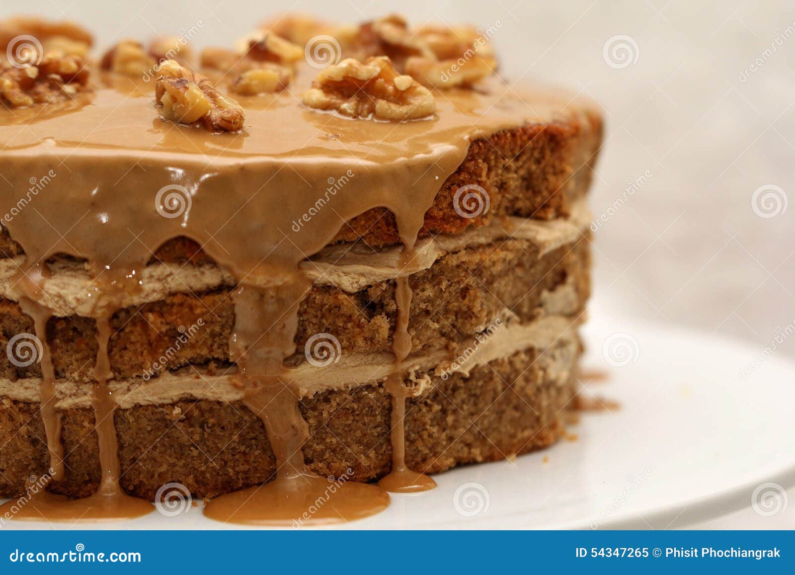 Coffee Walnut Layer Cake stock image. Image of dessert - 54347265