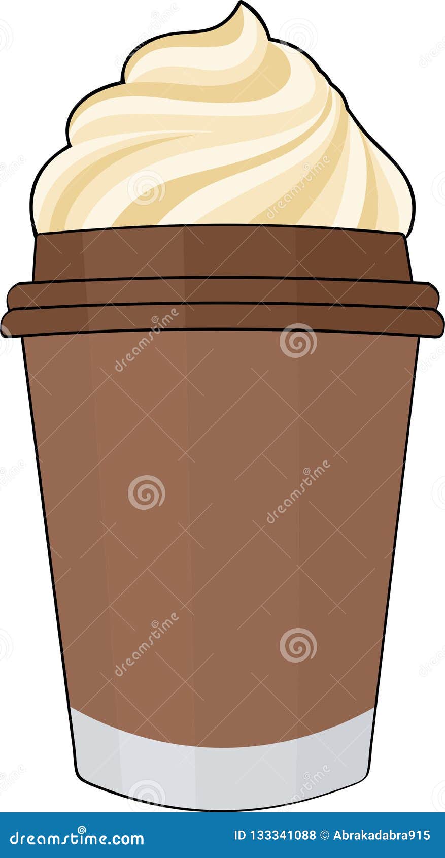 Coffee with Whipped Cream. Coffee in a Cup without a Handle Stock ...