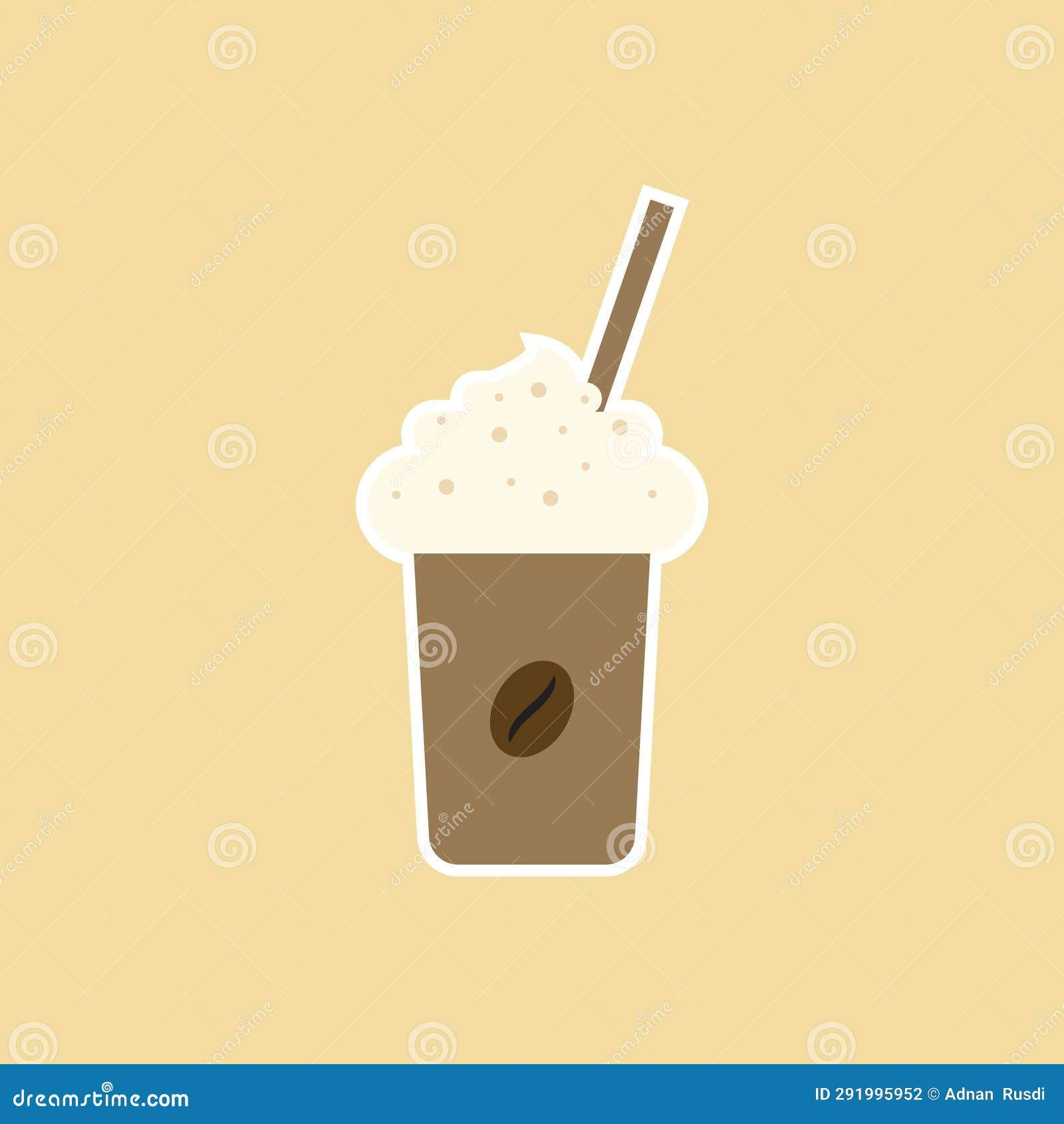 Coffee Whipped Cream Flat Design Vector Illustration Stock Illustration ...