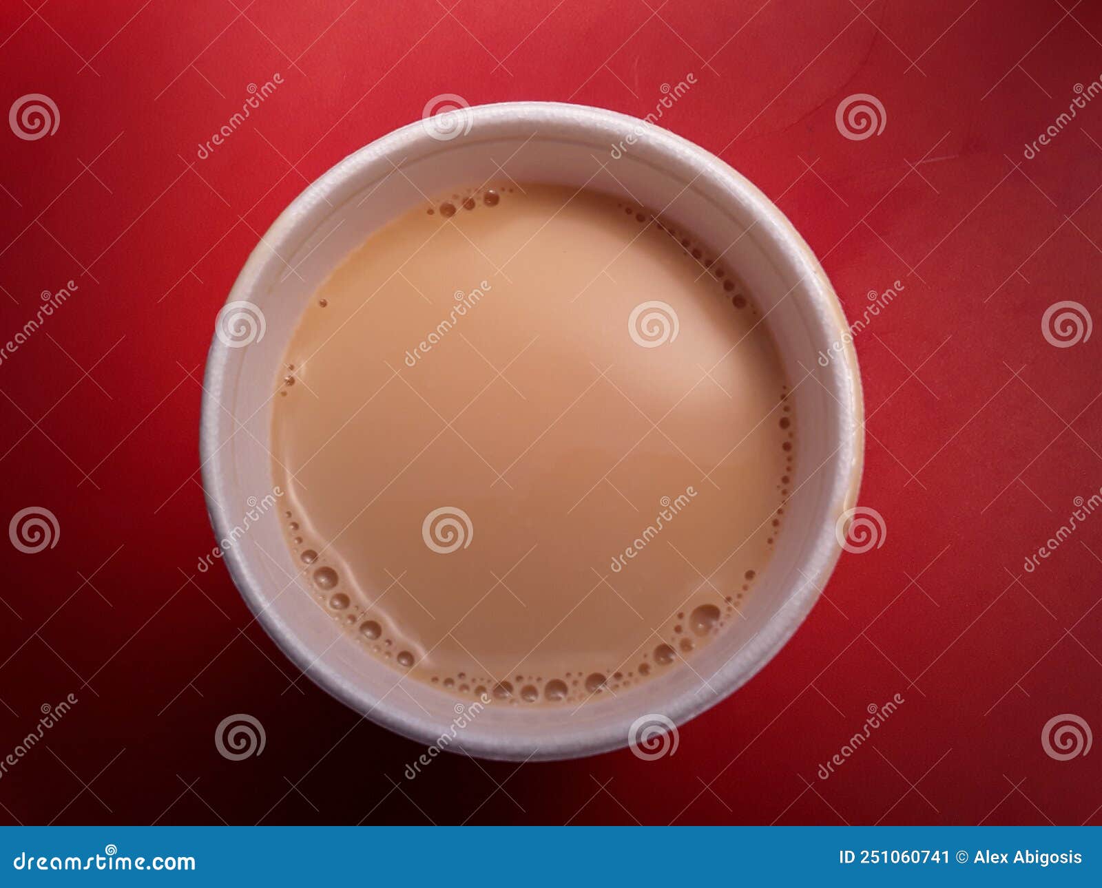 Coffee in a White Styrofoam Cup from Above Stock Image - Image of food ...