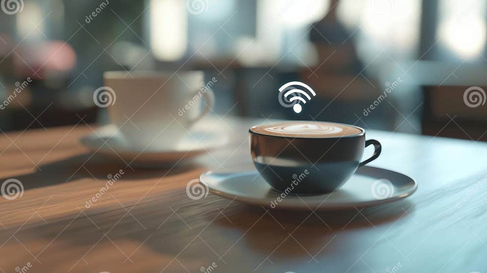 Coffee and Wifi - the Perfect Pairing Stock Photo - Image of innovation ...