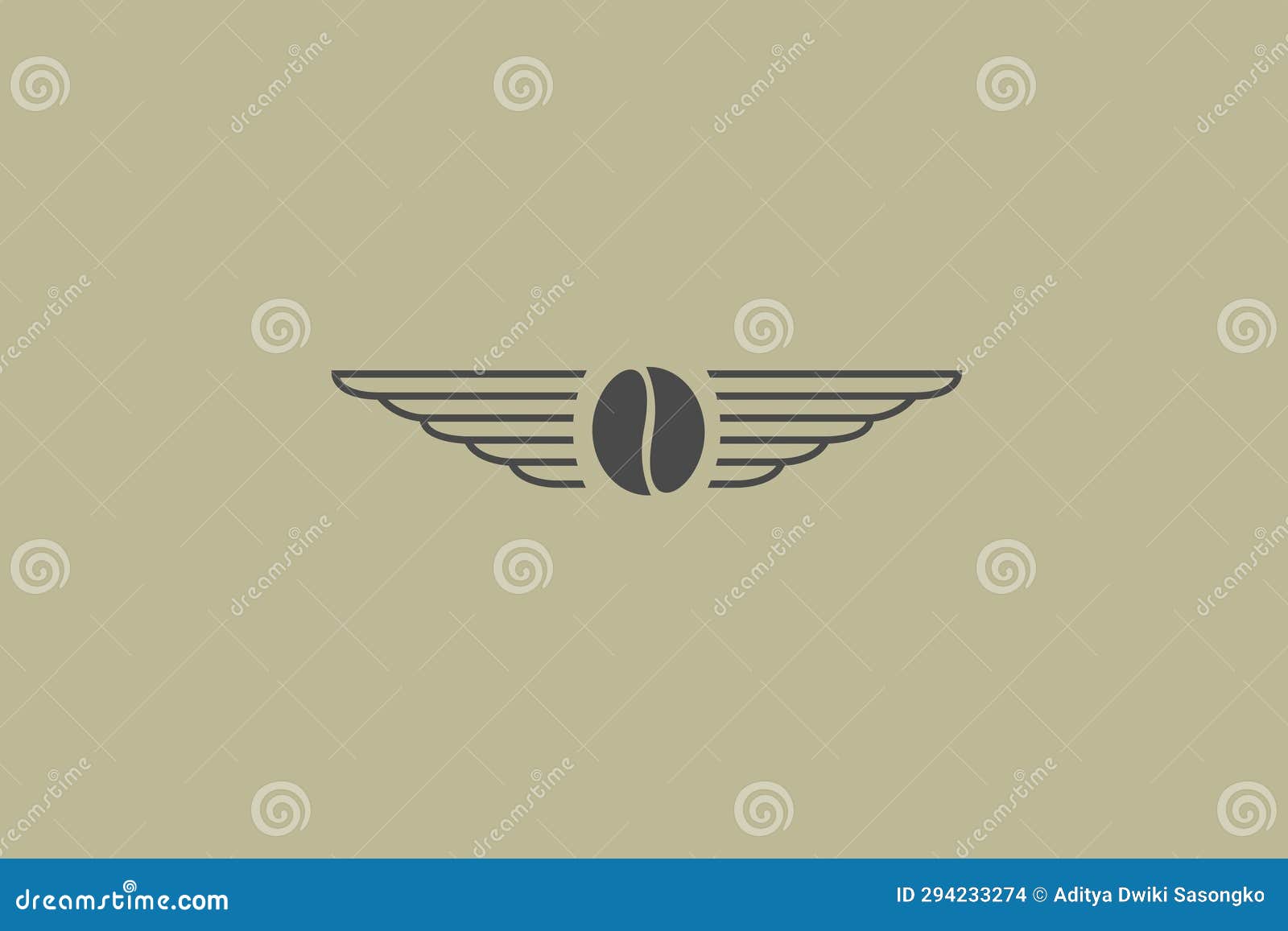 Coffee with wings logo stock vector. Illustration of sketch - 294233274
