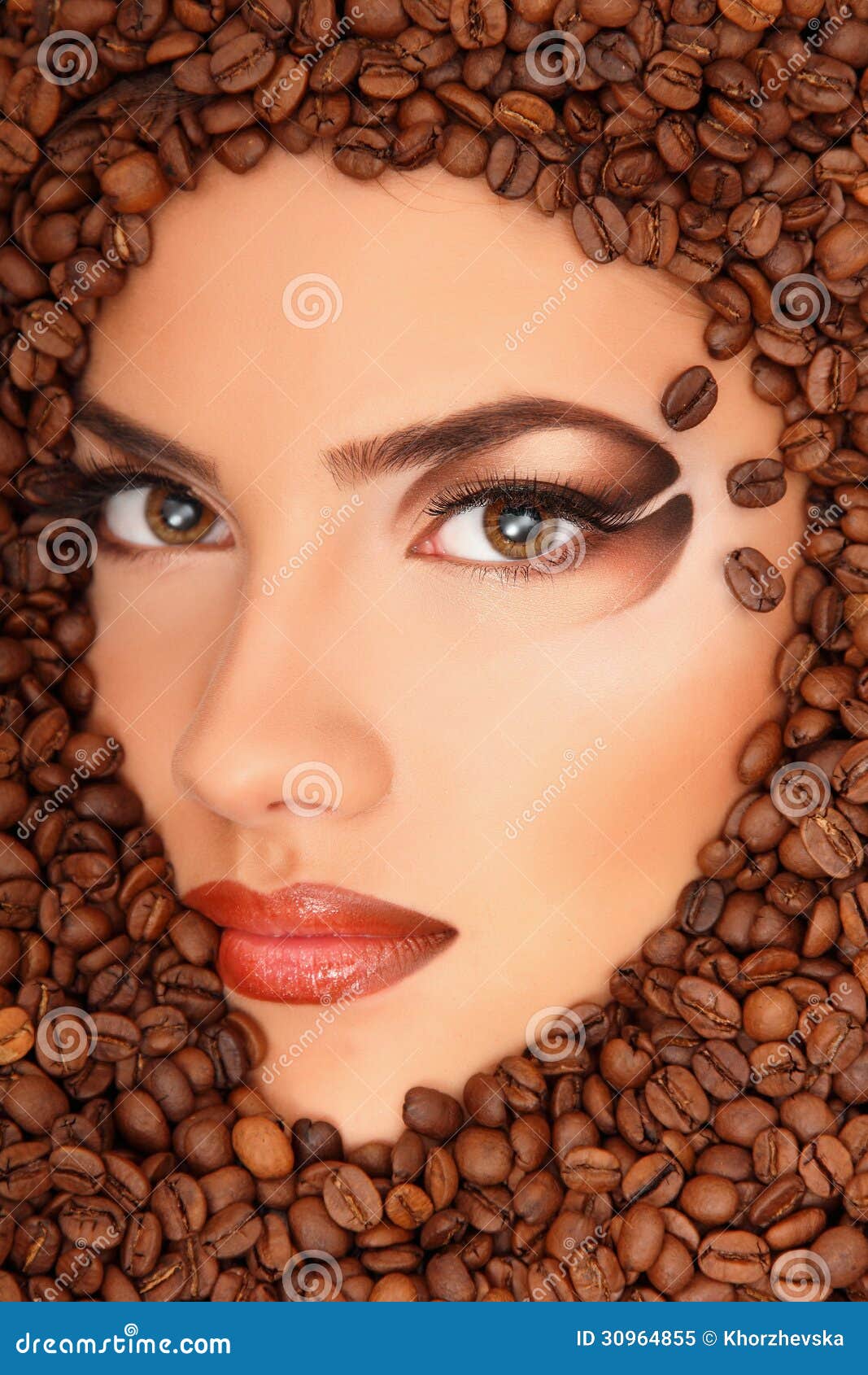 Coffee woman beauty face stock image. Image of beverage - 30964855