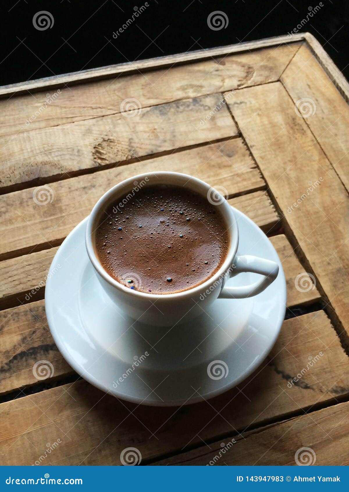 Coffee on the wood table stock image. Image of black - 143947983