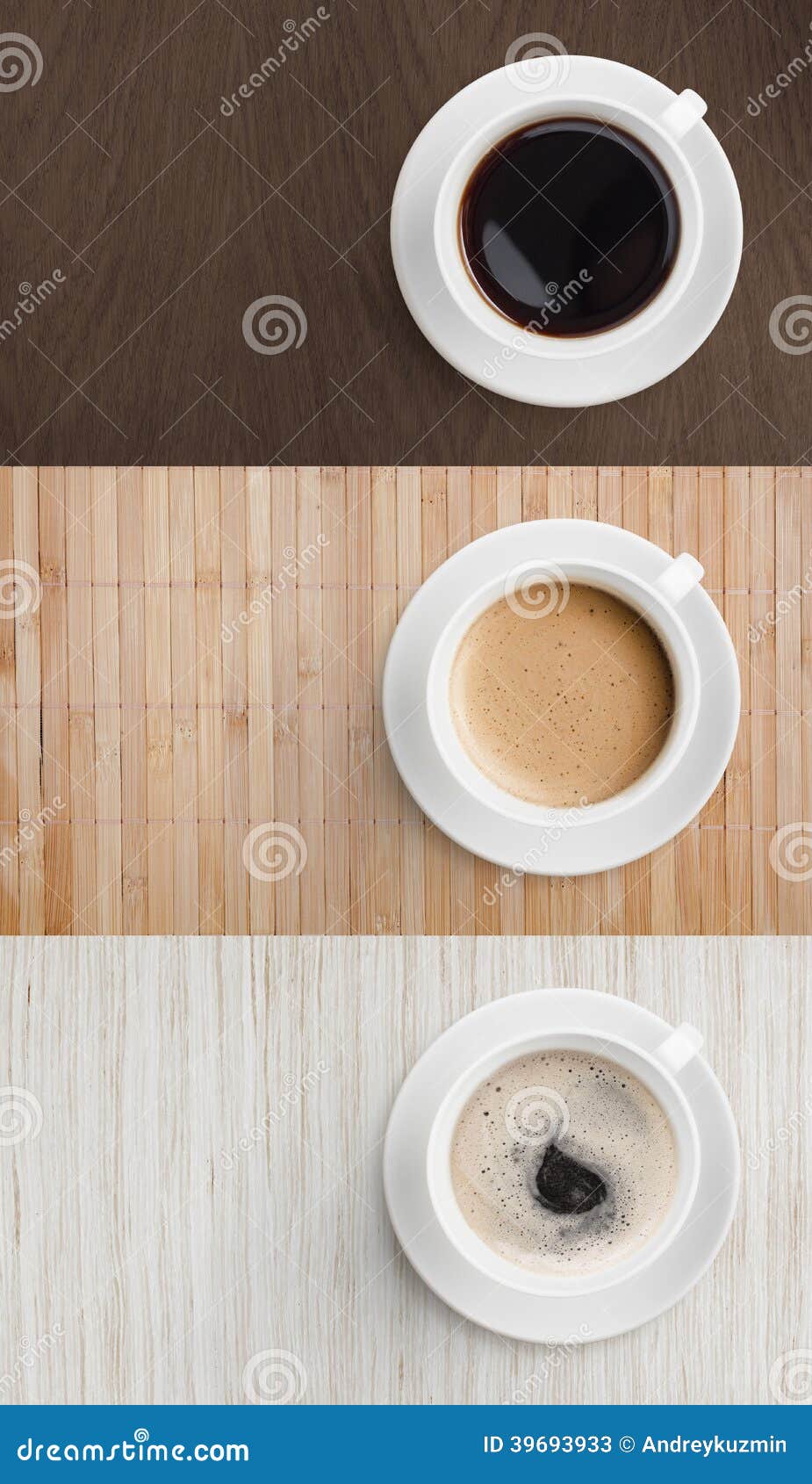 Coffee on Wooden Table Top View Stock Image - Image of table, wooden ...
