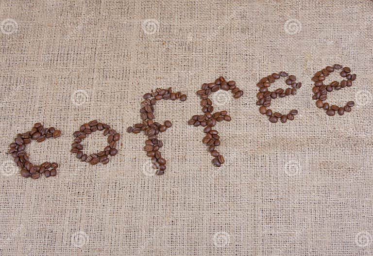 Coffee word with beans stock image. Image of border, caffeine - 17461783