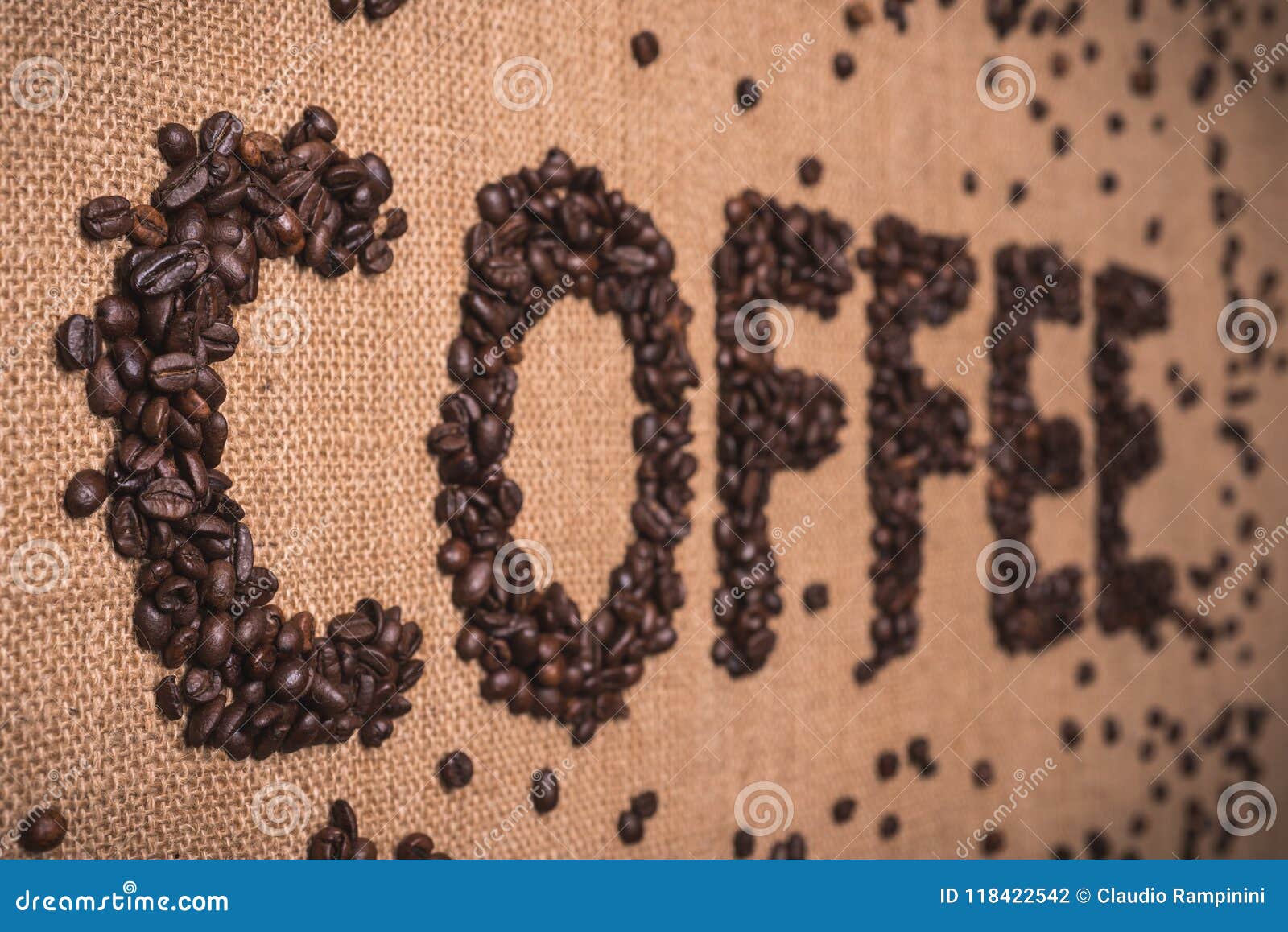 Coffee Word with Coffee Beans Stock Photo - Image of brown, story ...