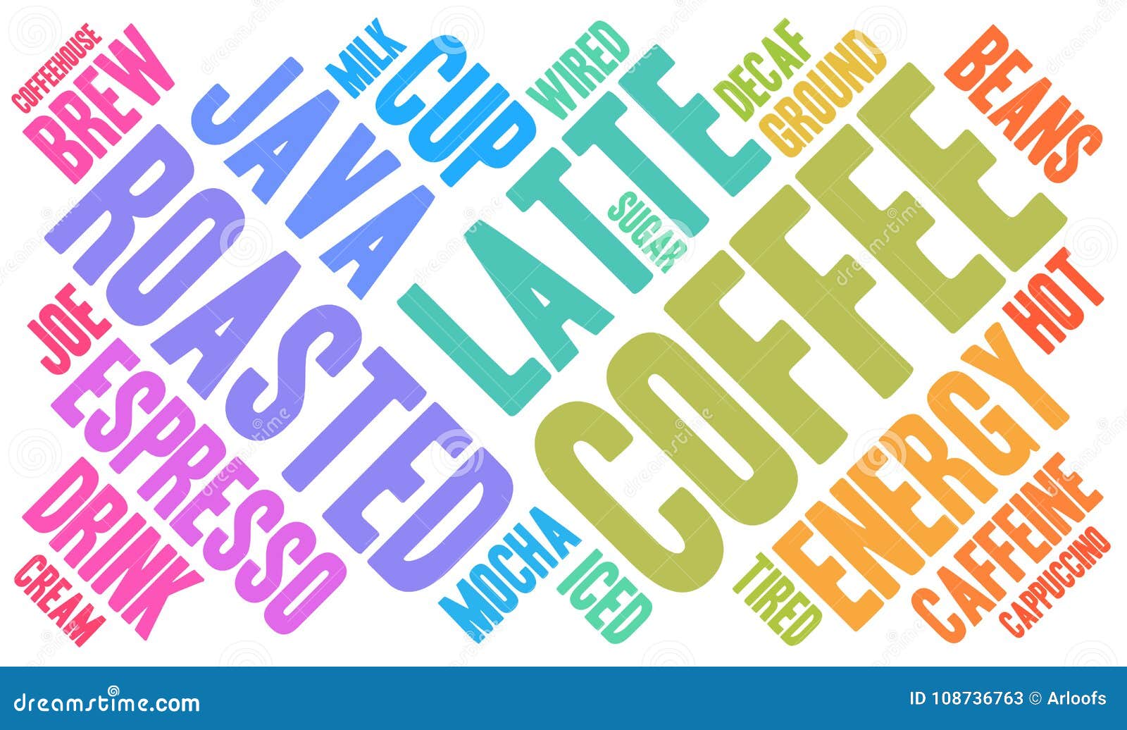 Coffee Word Cloud stock illustration. Illustration of sugar - 108736763