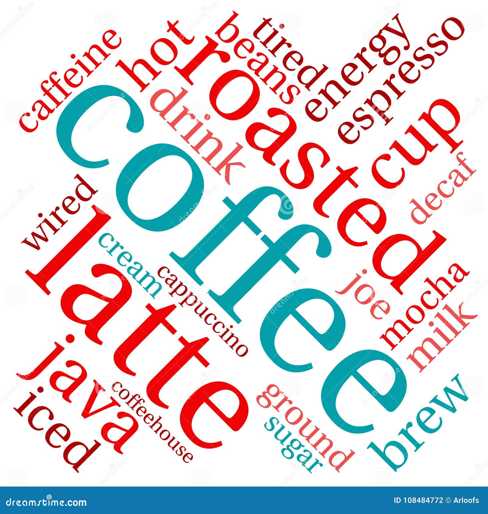 Coffee Word Cloud stock vector. Illustration of mocha - 108484772