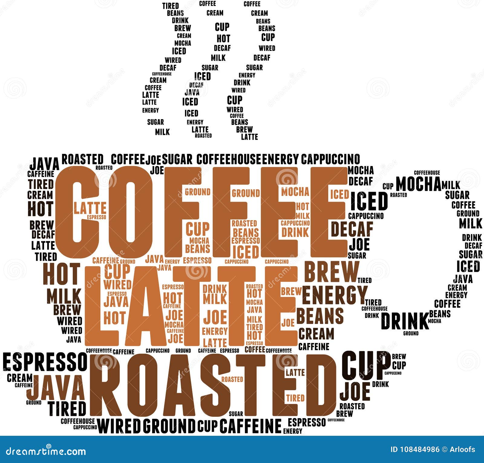 Coffee Word Cloud stock vector. Illustration of drink - 108484986