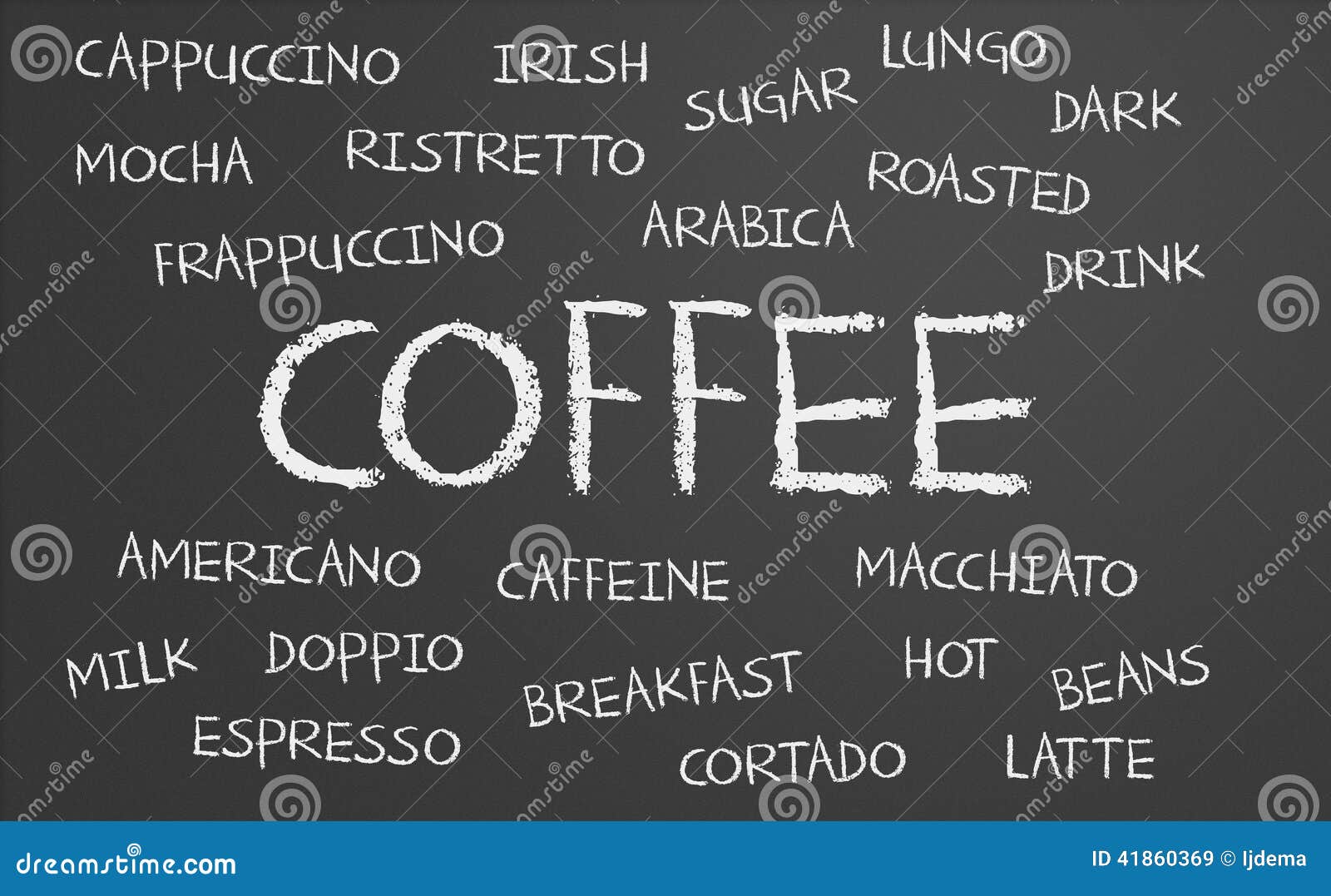Coffee Word. Hand Drawn Lettering. Vector Black Illustration Isolated ...