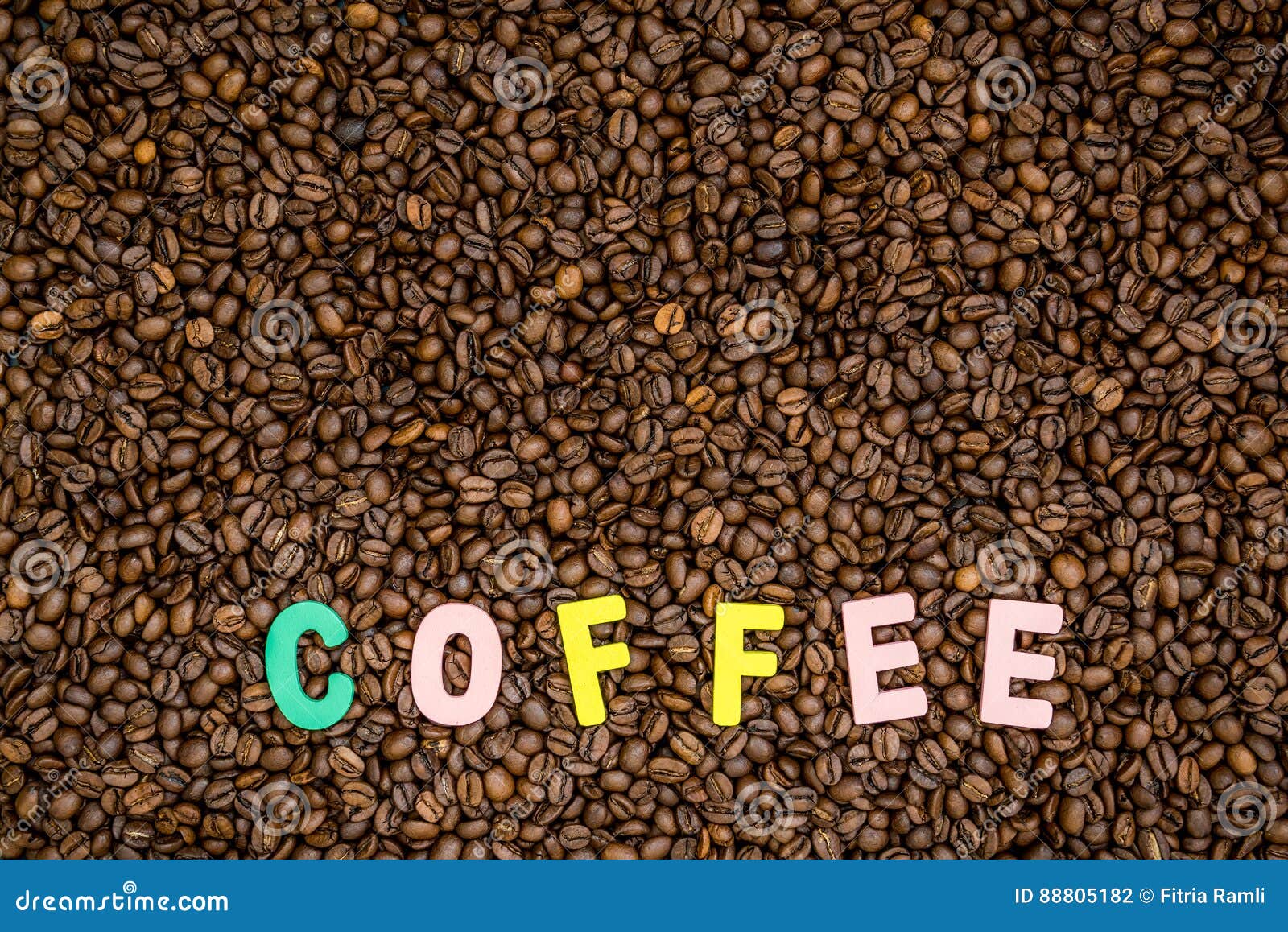 Coffee Word on Coffee Beans Background Stock Photo - Image of coffee ...