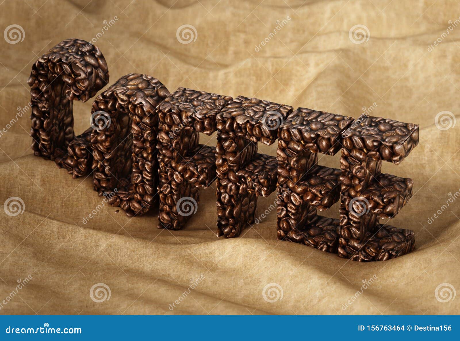 Coffee Word. Hand Drawn Lettering. Vector Black Illustration Isolated ...