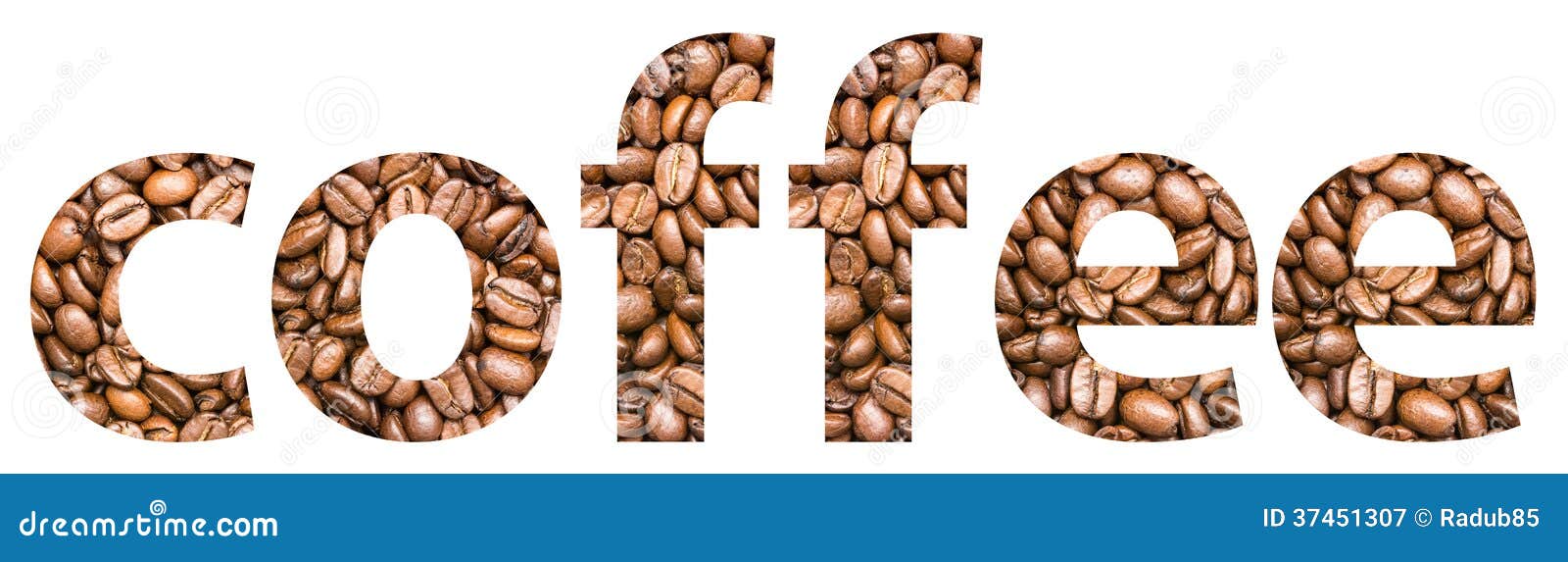 Coffee Word. Hand Drawn Lettering. Vector Black Illustration Isolated ...