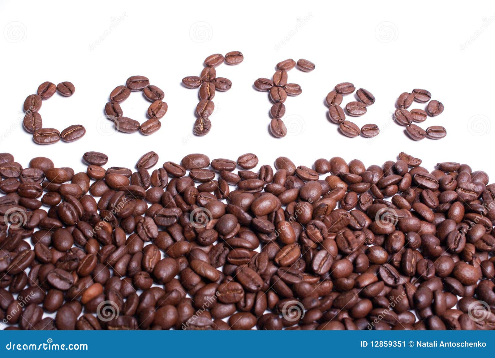 Coffee Word Written from Coffee Beans. Stock Image - Image of foods ...