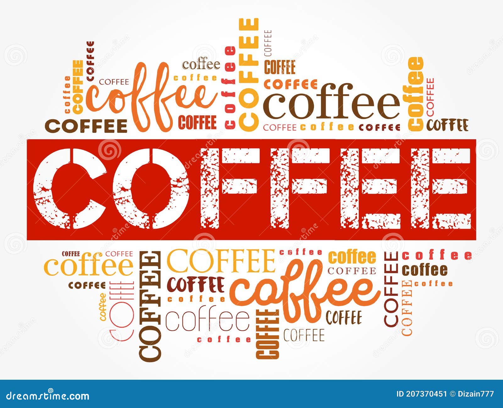 Coffee Words Cloud Collage, Art Concept Background Stock Illustration ...
