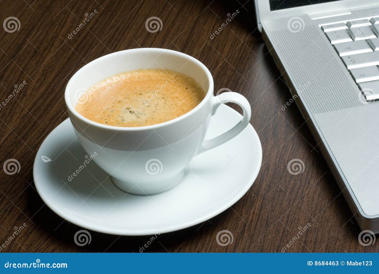 Coffee at work stock image. Image of computer, laptop - 8684463