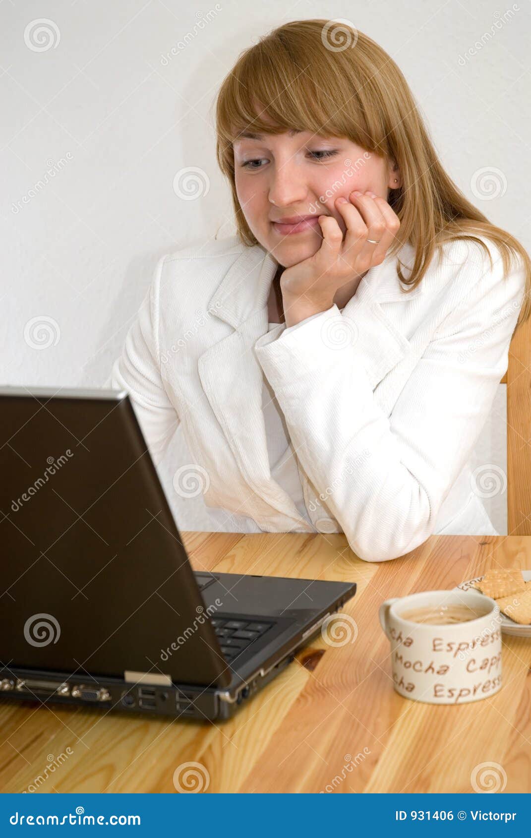 Coffee at work stock photo. Image of blond, business, drinking - 931406