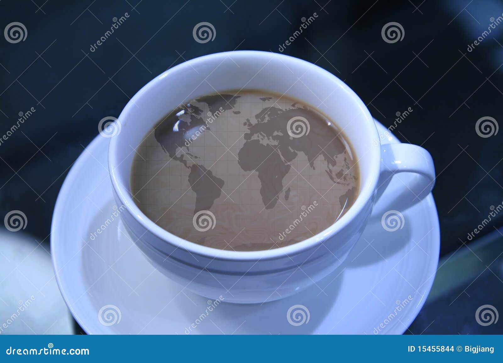 Coffee with world map stock photo. Image of drinks, brown - 15455844