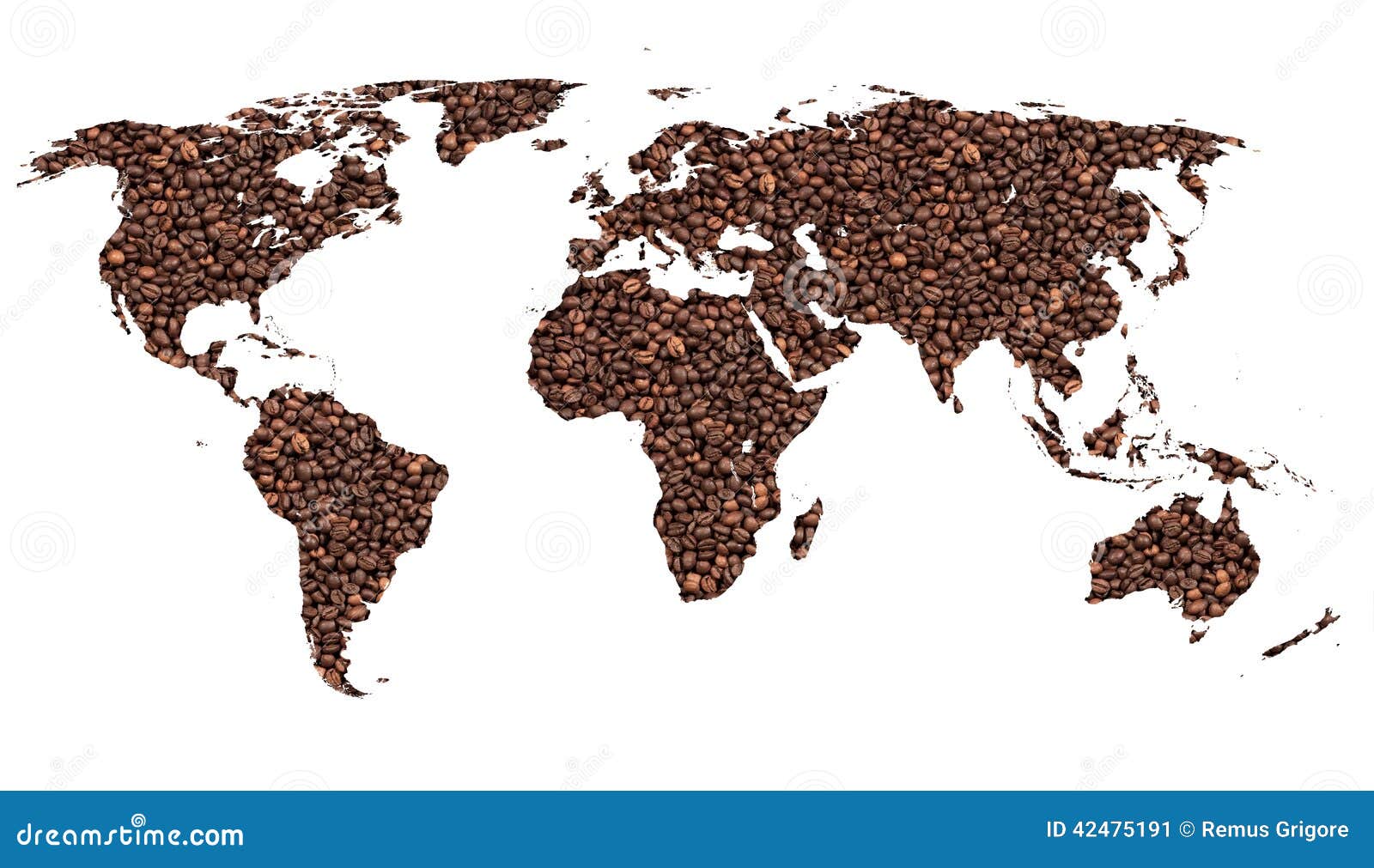 World Map With Coffee Beans Background Stock Photo | CartoonDealer.com ...