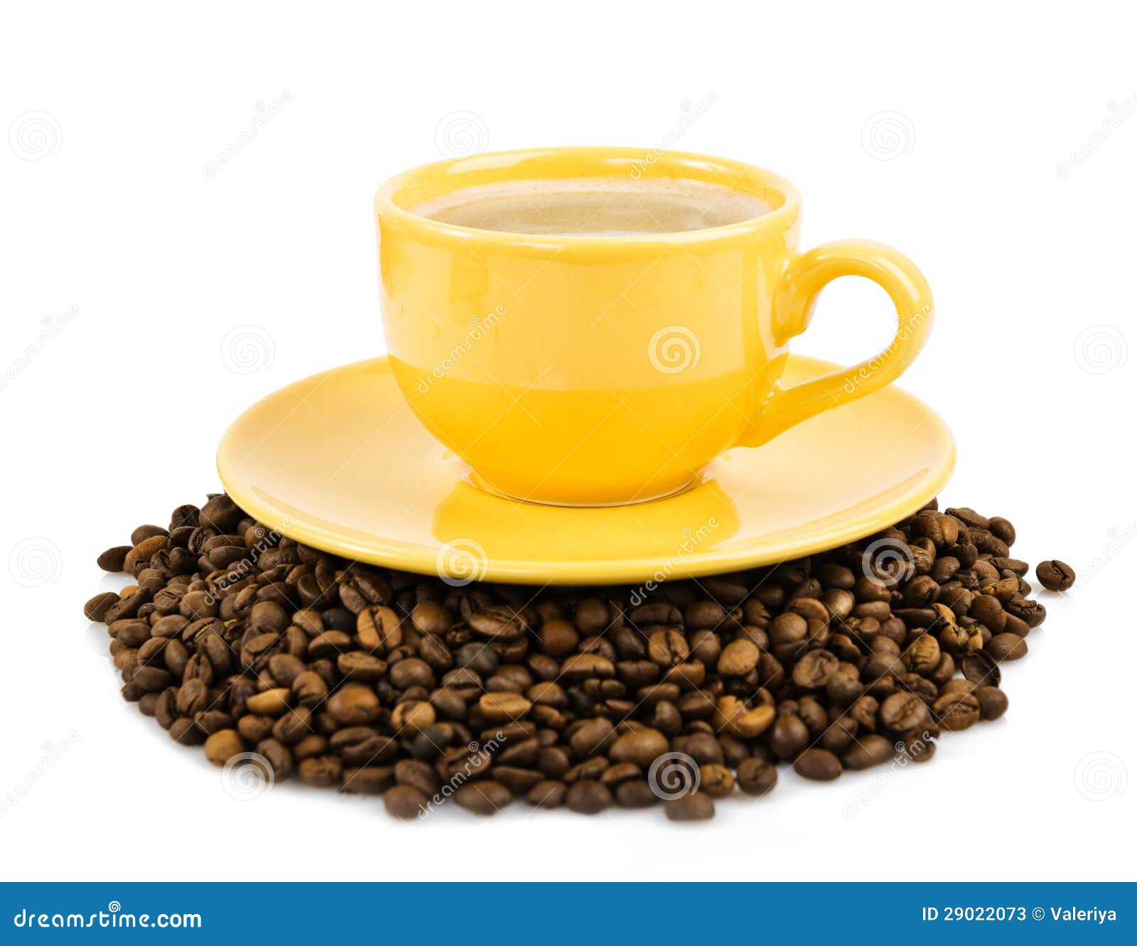 Coffee in yellow cup stock image. Image of drink, dark - 29022073