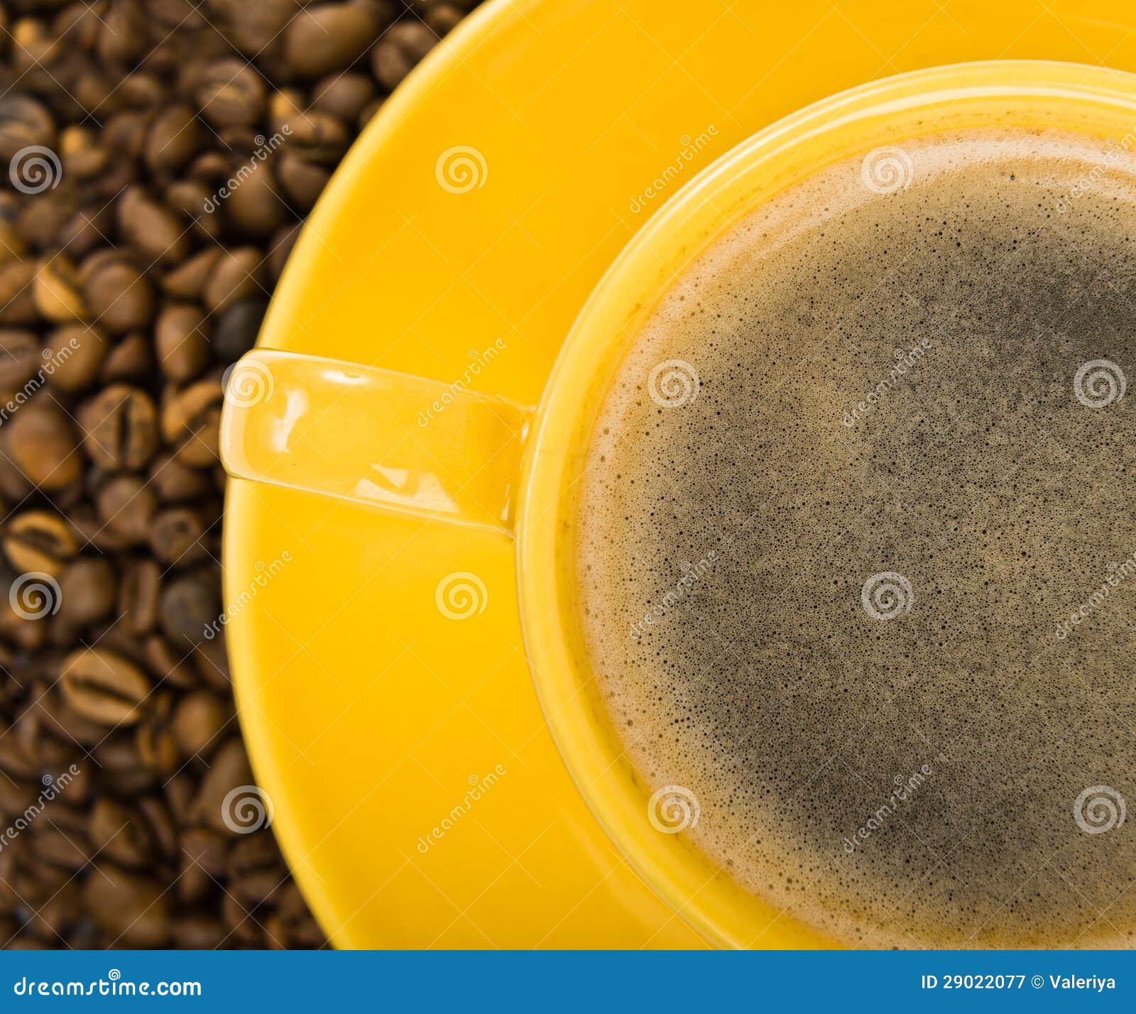 Coffee in yellow cup stock image. Image of addiction - 29022077