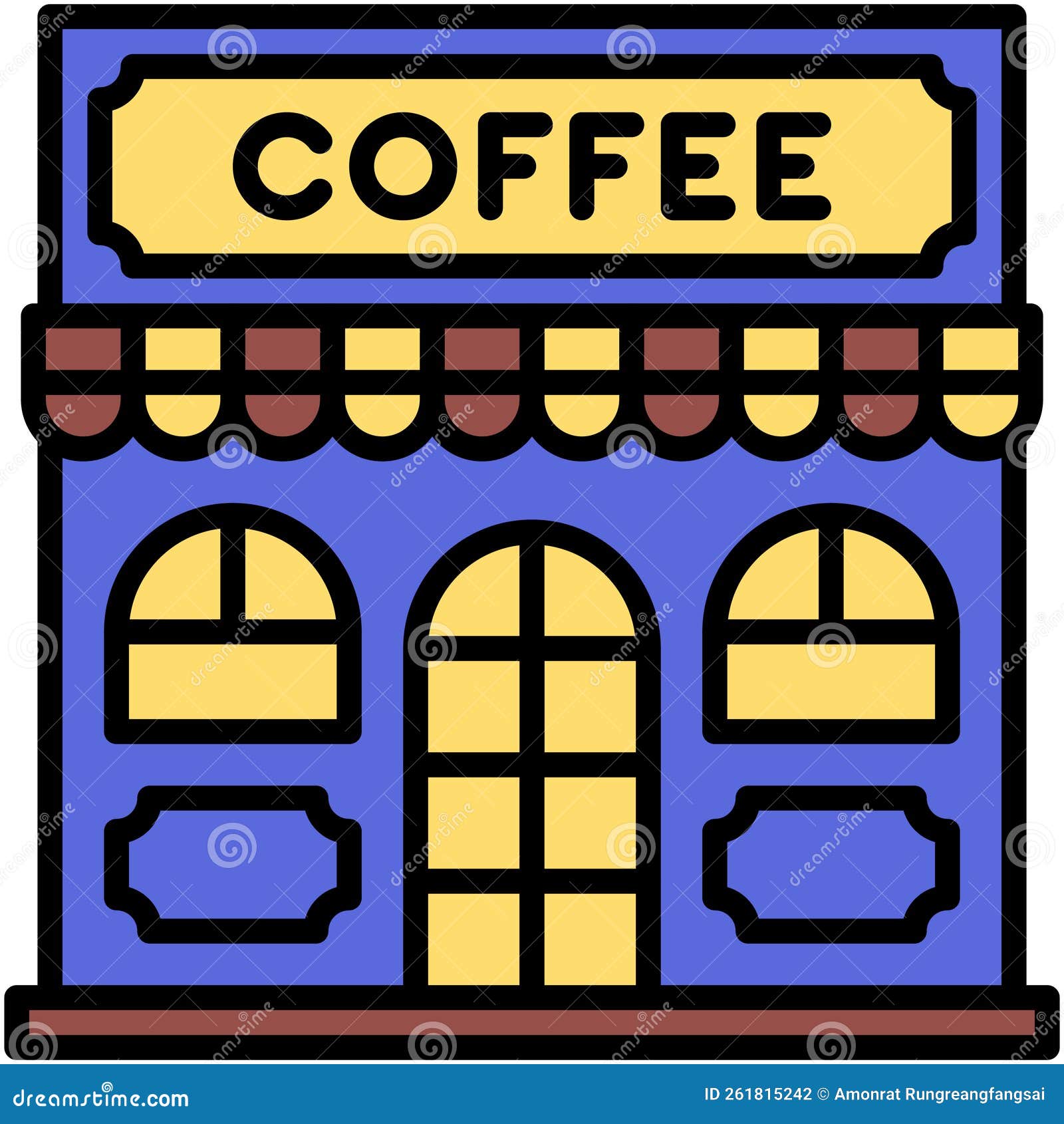 Coffeehouse, Coffee Shop or Cafe Icon Stock Vector - Illustration of ...