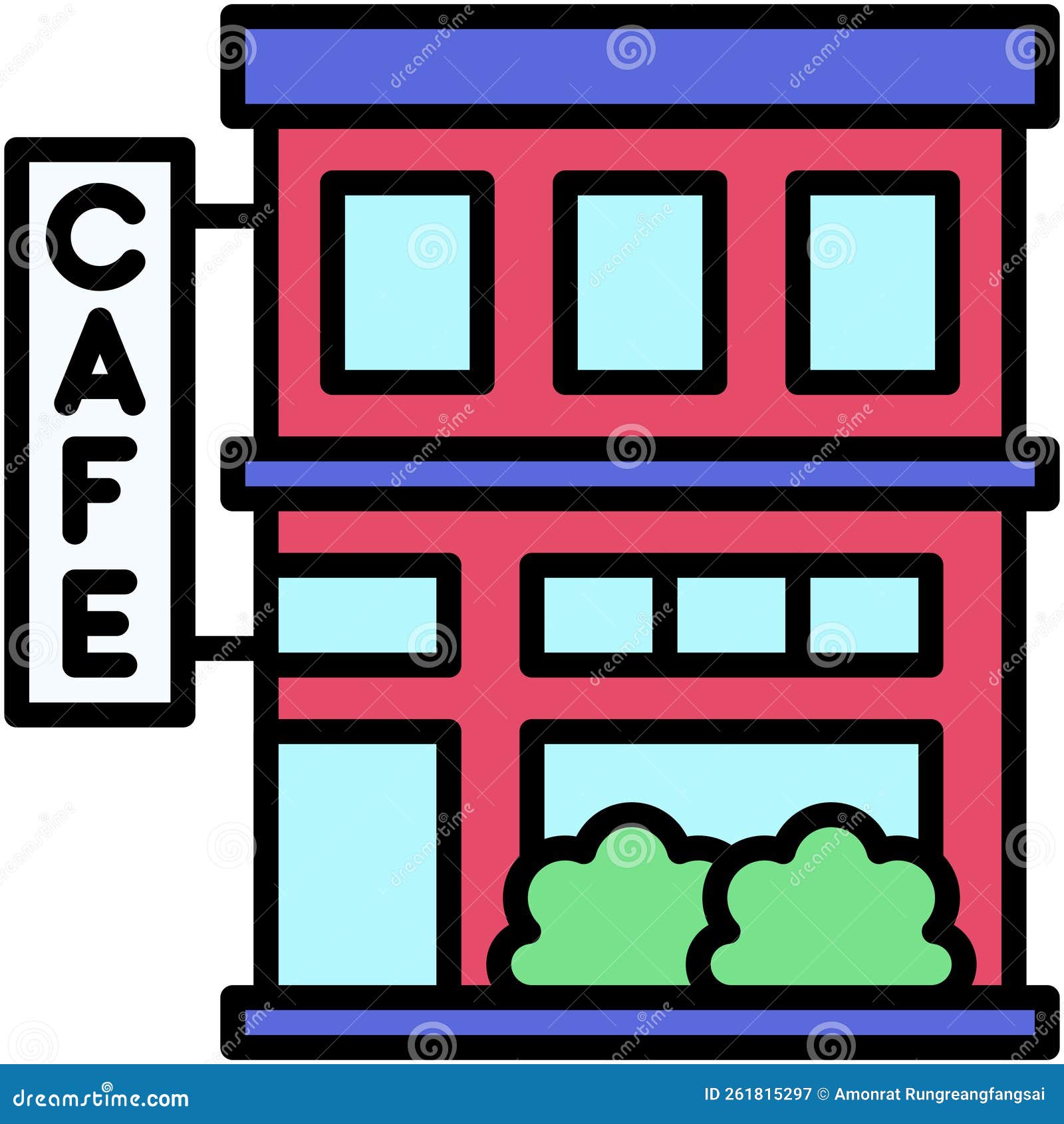 Coffeehouse, Coffee Shop or Cafe Icon Stock Vector - Illustration of ...