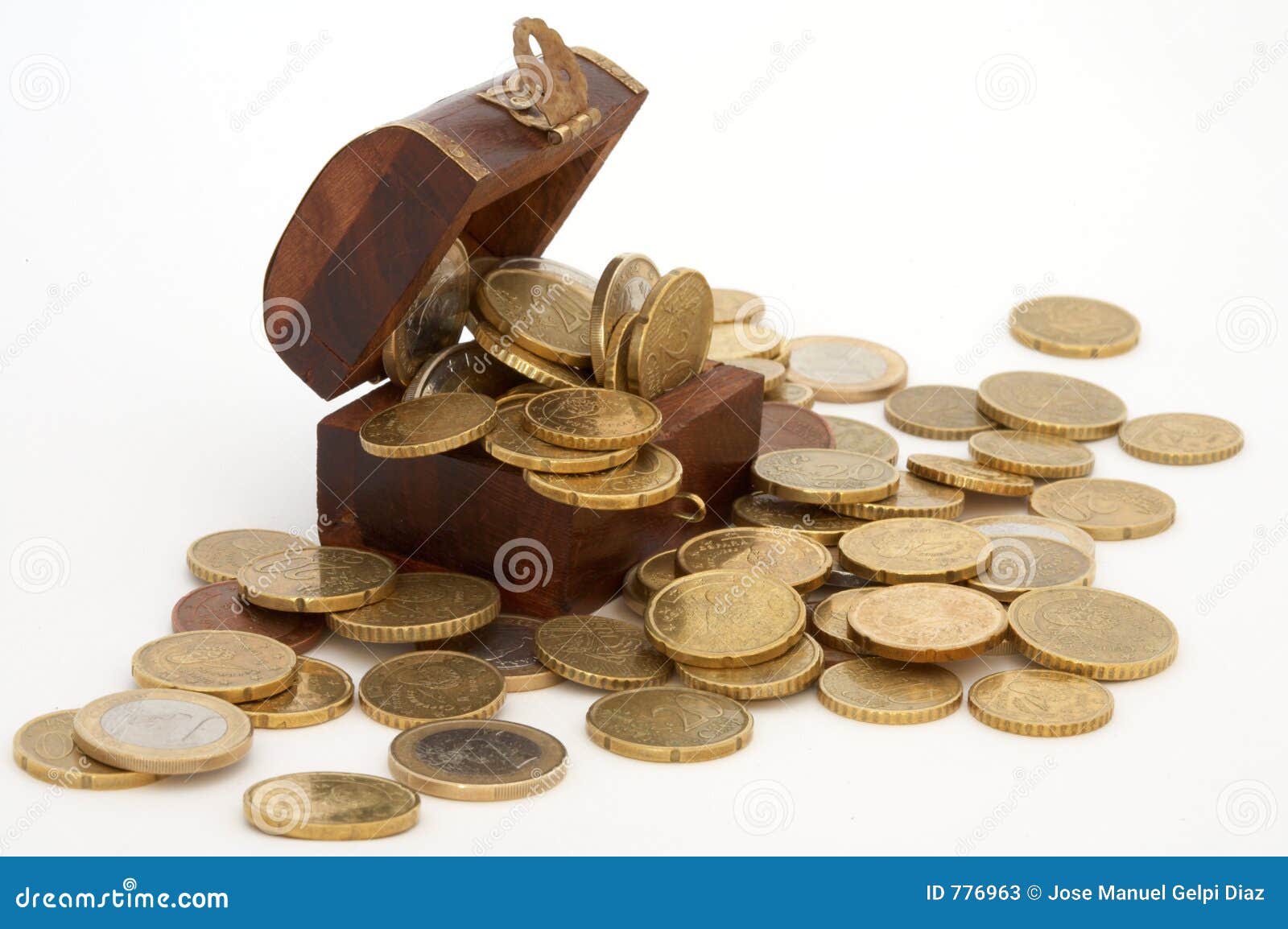 Coffer with currencies stock image. Image of wood, lottery - 776963