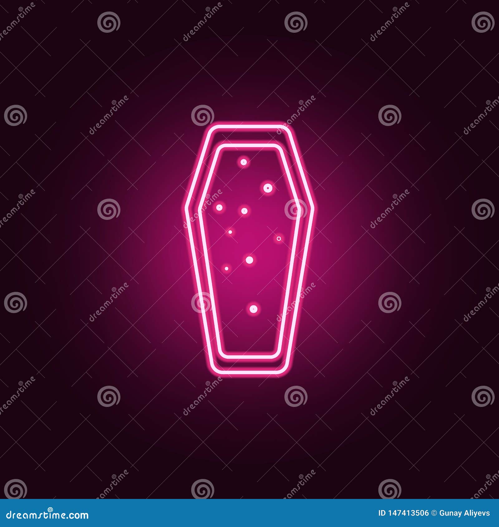 Coffin Halloween Neon Icon. Elements of Halloween Set Stock ...