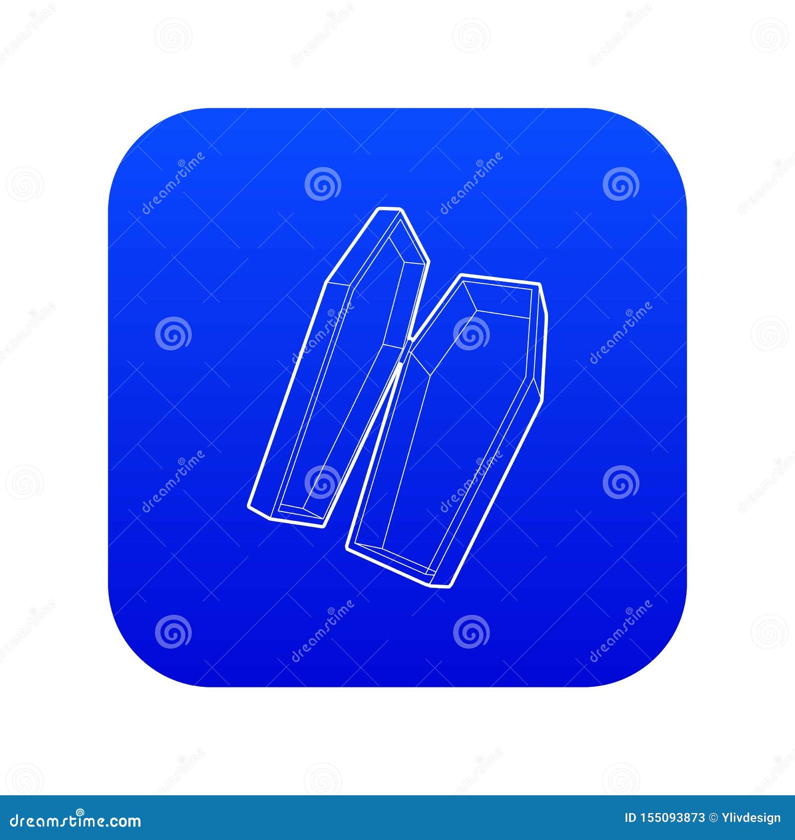 Coffin icon blue vector stock vector. Illustration of sign - 155093873