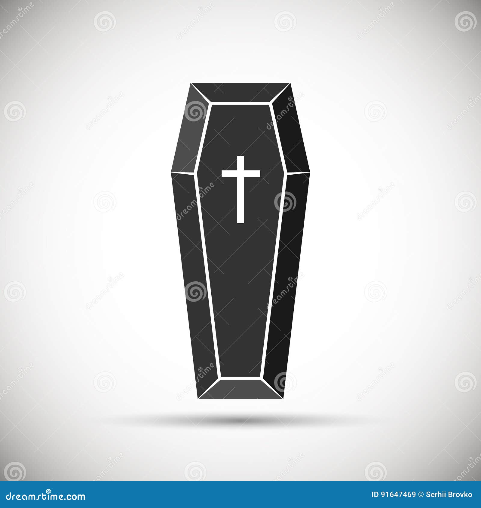 Coffin icon. stock vector. Illustration of cross, case - 91647469