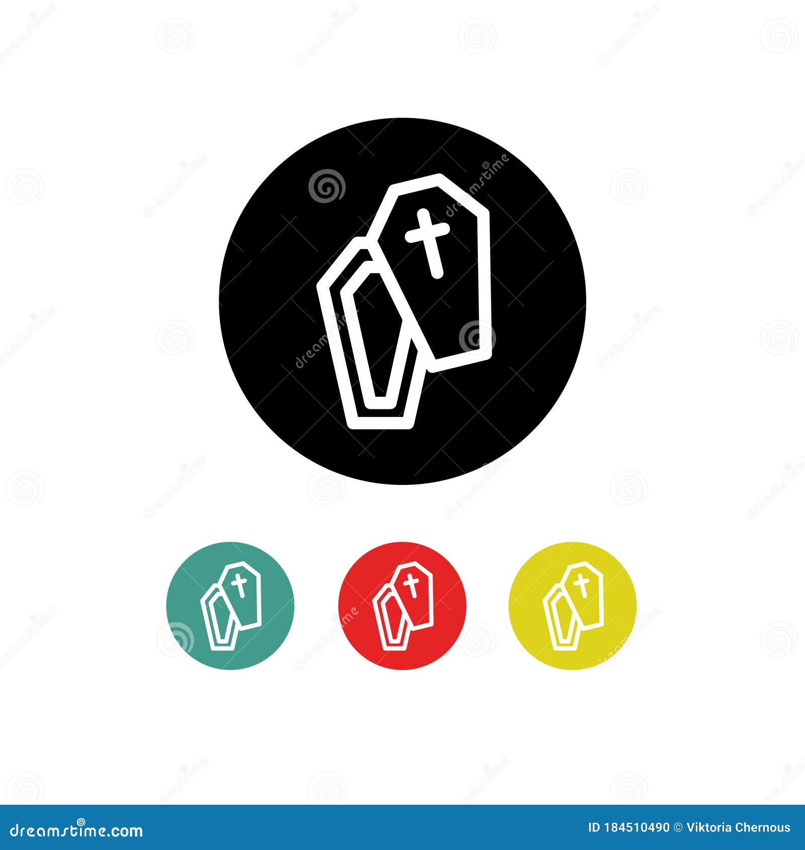 Coffin Line Icon, Vector Illustration Stock Illustration - Illustration ...