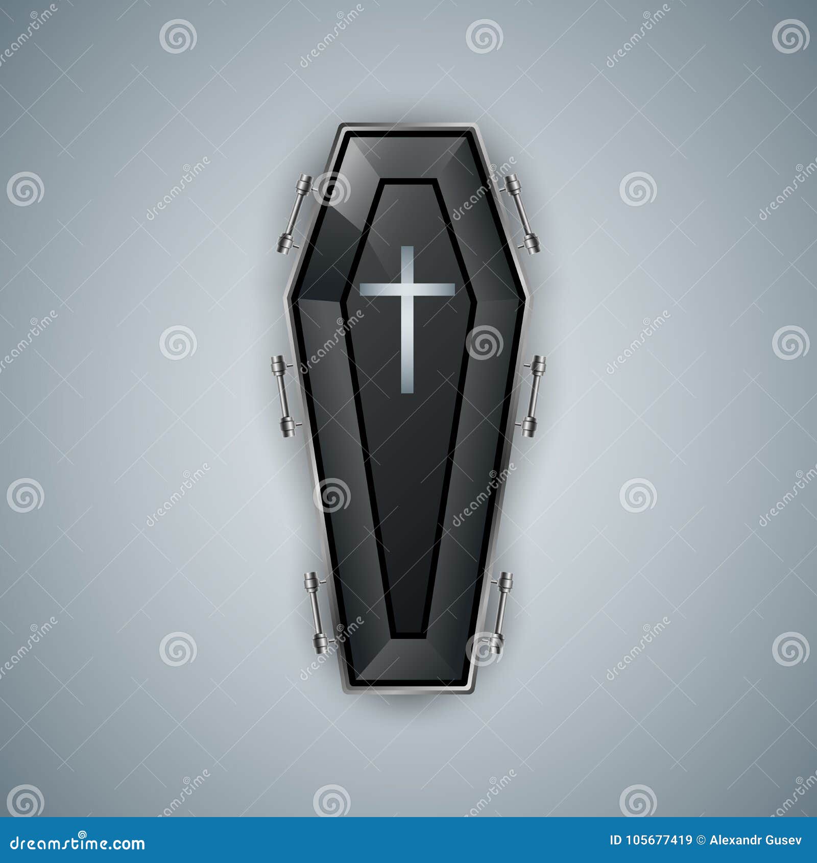 Coffin Logo on the Grey Bacground. Stock Vector - Illustration of cross ...