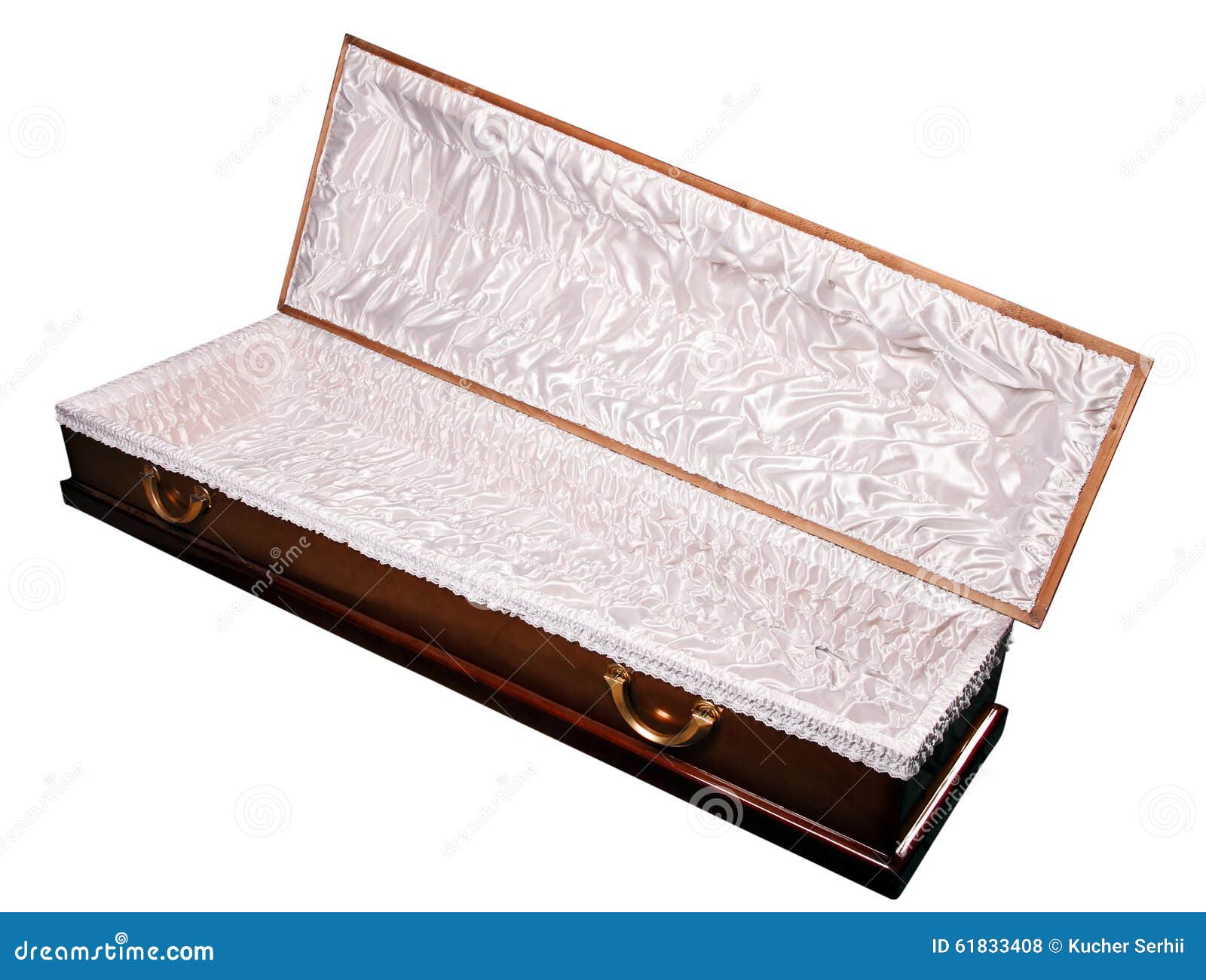 Ornate Mahogany Coffin Casket With Brass Handles Stock Photography ...