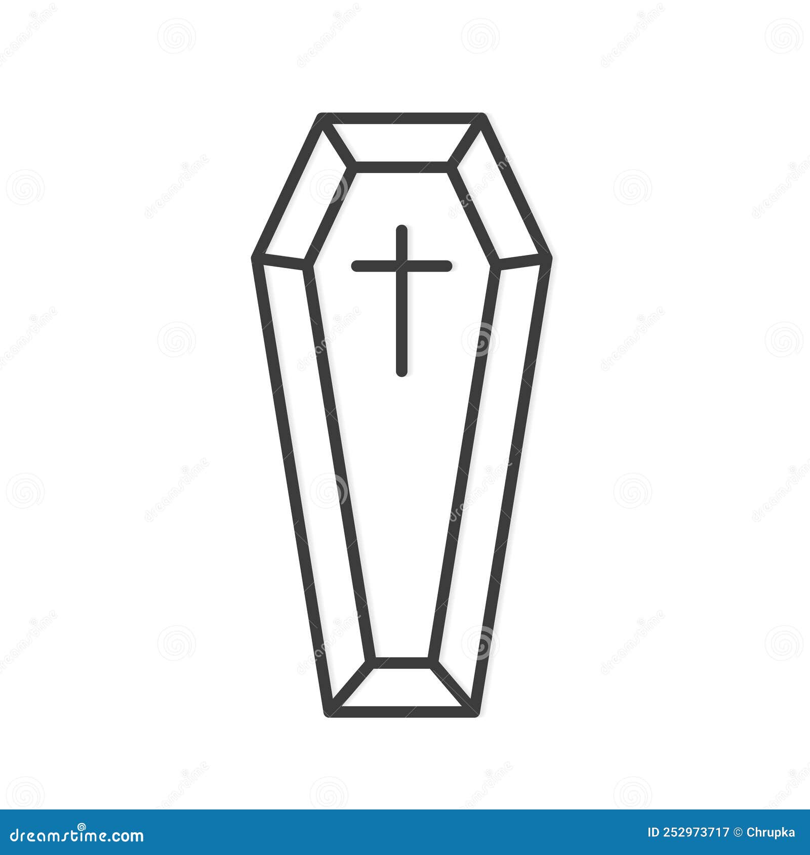 Coffin outline icon stock vector. Illustration of catholic - 252973717