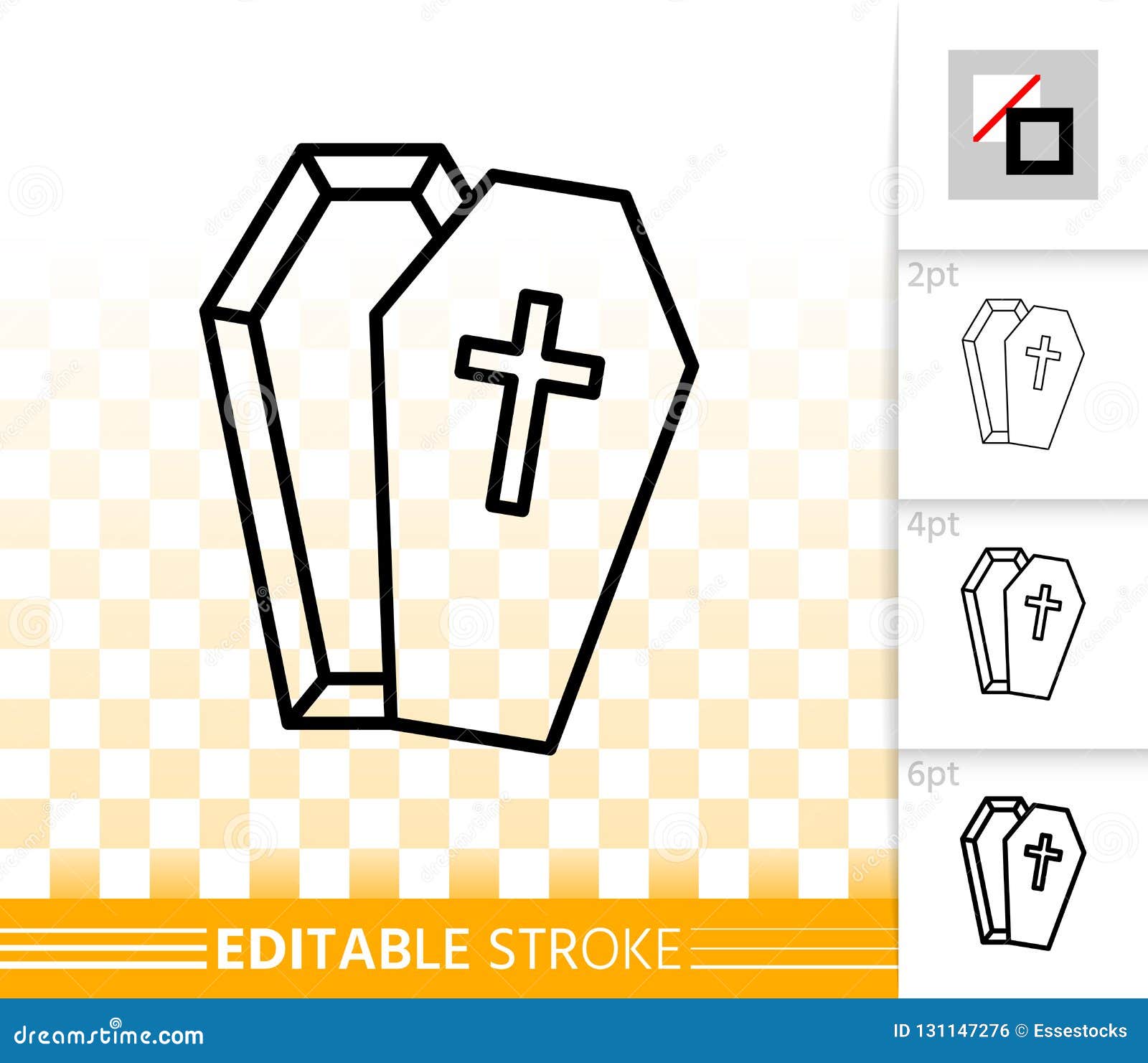 Coffin Halloween Simple Black Line Vector Icon Stock Vector - Illustration of black, holiday ...