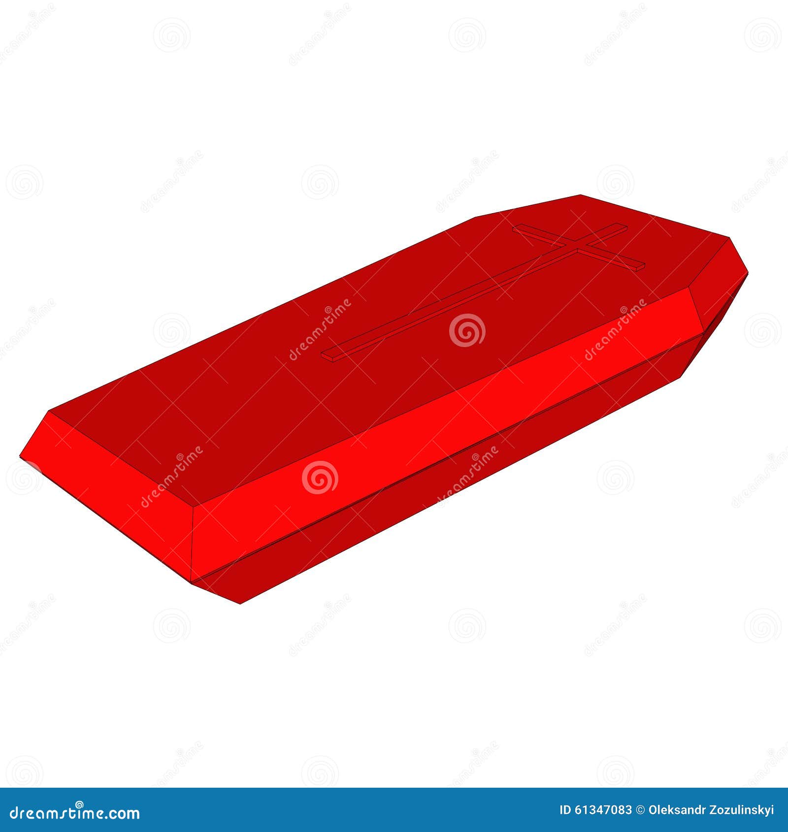 Coffin Vector Icon Style is Flat Symbol Red Color Stock Vector ...