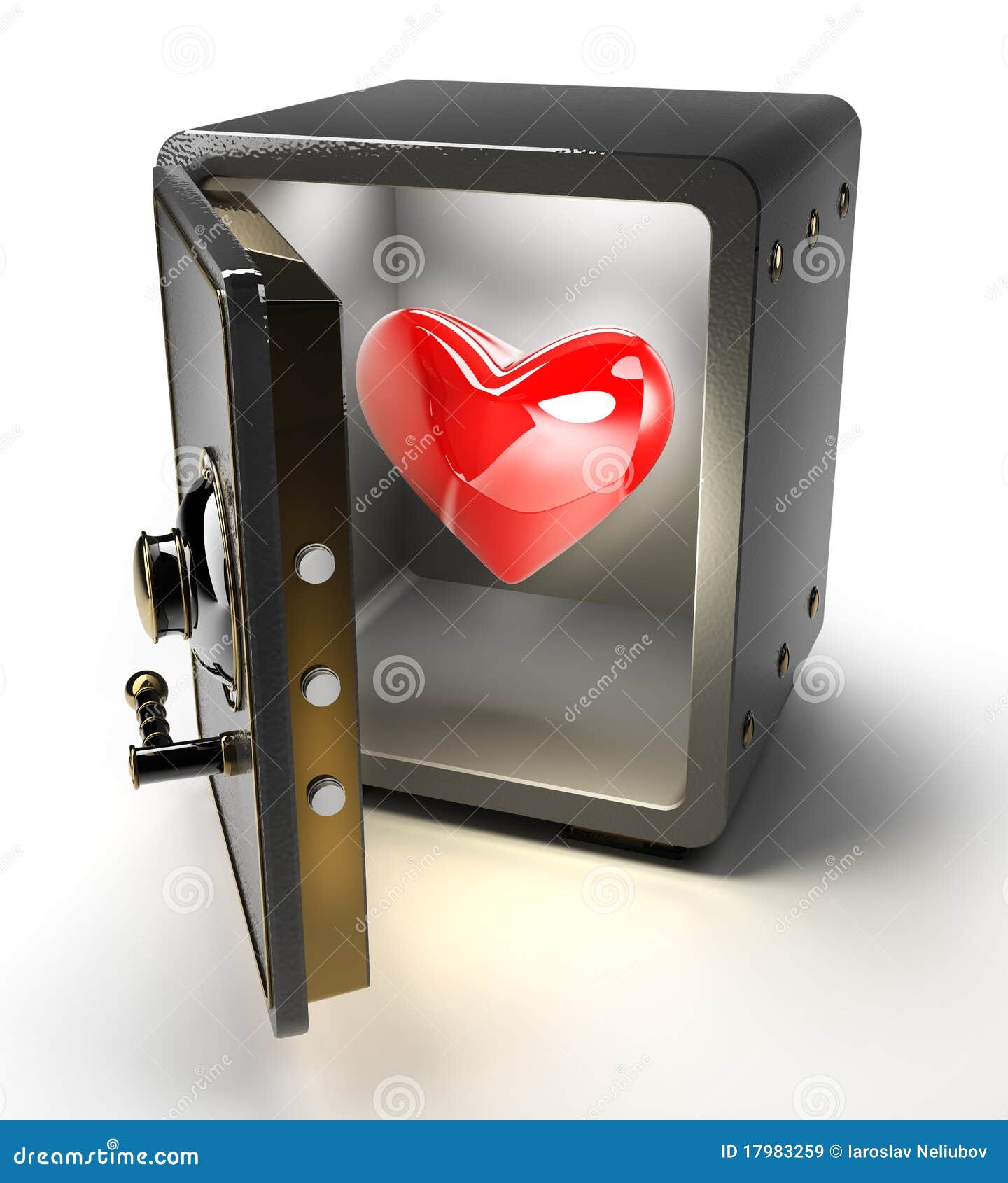 Coffre-fort Ouvert Avec Le Coeur Rouge Illustration Stock ...