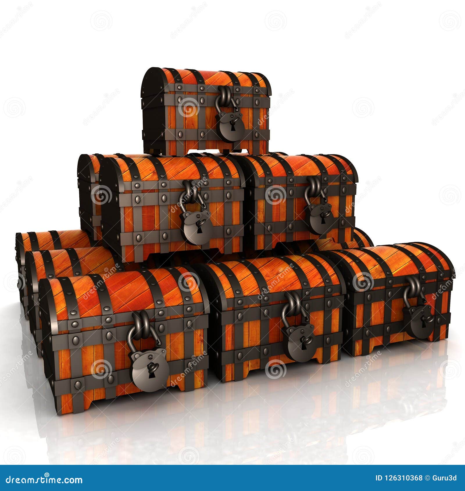 Coffres illustration 3D illustration stock. Illustration du ouvert ...