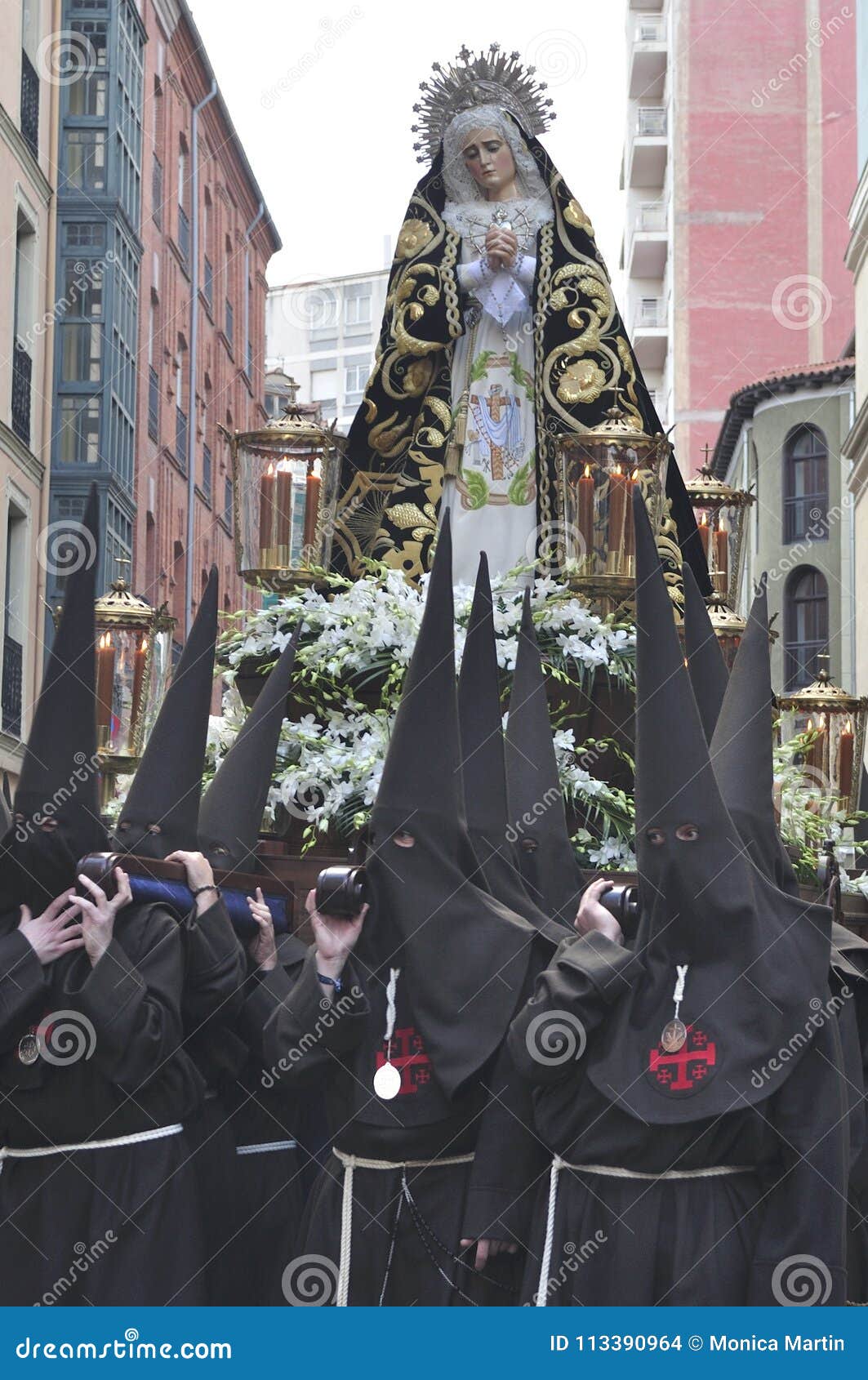 Cofrades in the Easter Procession in Valladolid, Spain Editorial Stock ...