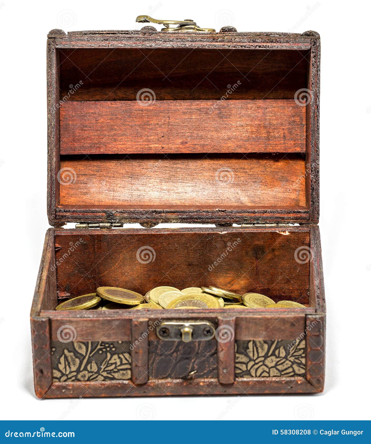 Cofre del tesoro foto de archivo. Imagen de moneda, frente - 58308208
