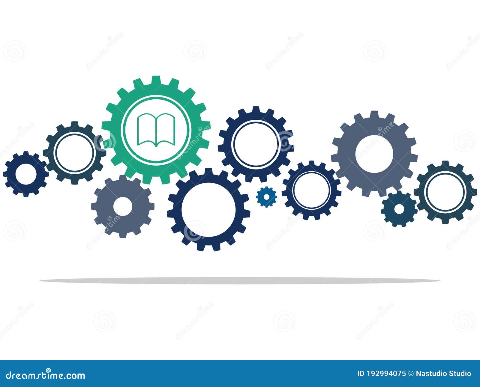 The Cog with a Book Icon Symbolizes the Concept of the Learning or ...