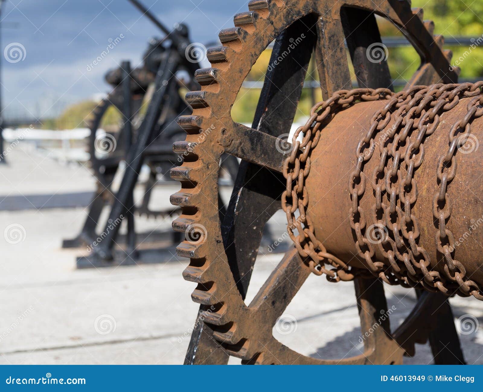 Cog and Chain stock image. Image of wheel, outside, lever - 46013949