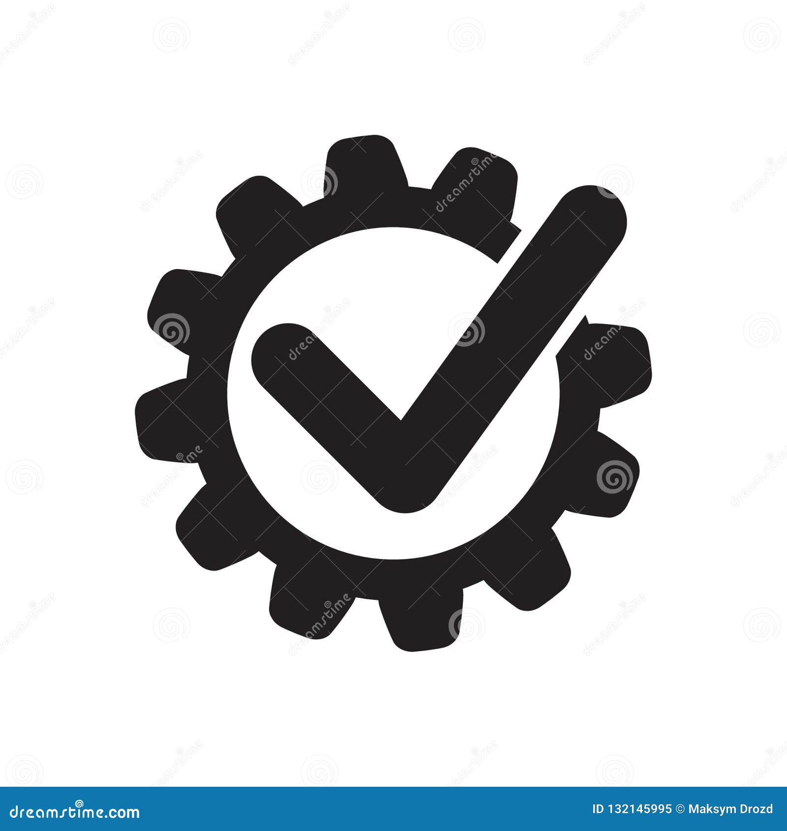 Cog Check Icon. Check Mark in Gear Stock Vector - Illustration of ... Cog Check Icon. Check Mark in Gear Stock Vector - Illustration of ...