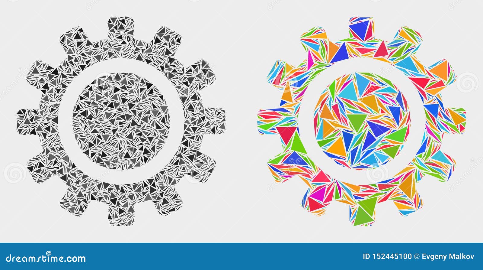 Vector Cog Mosaic Icon of Triangle Items Stock Vector - Illustration of ...