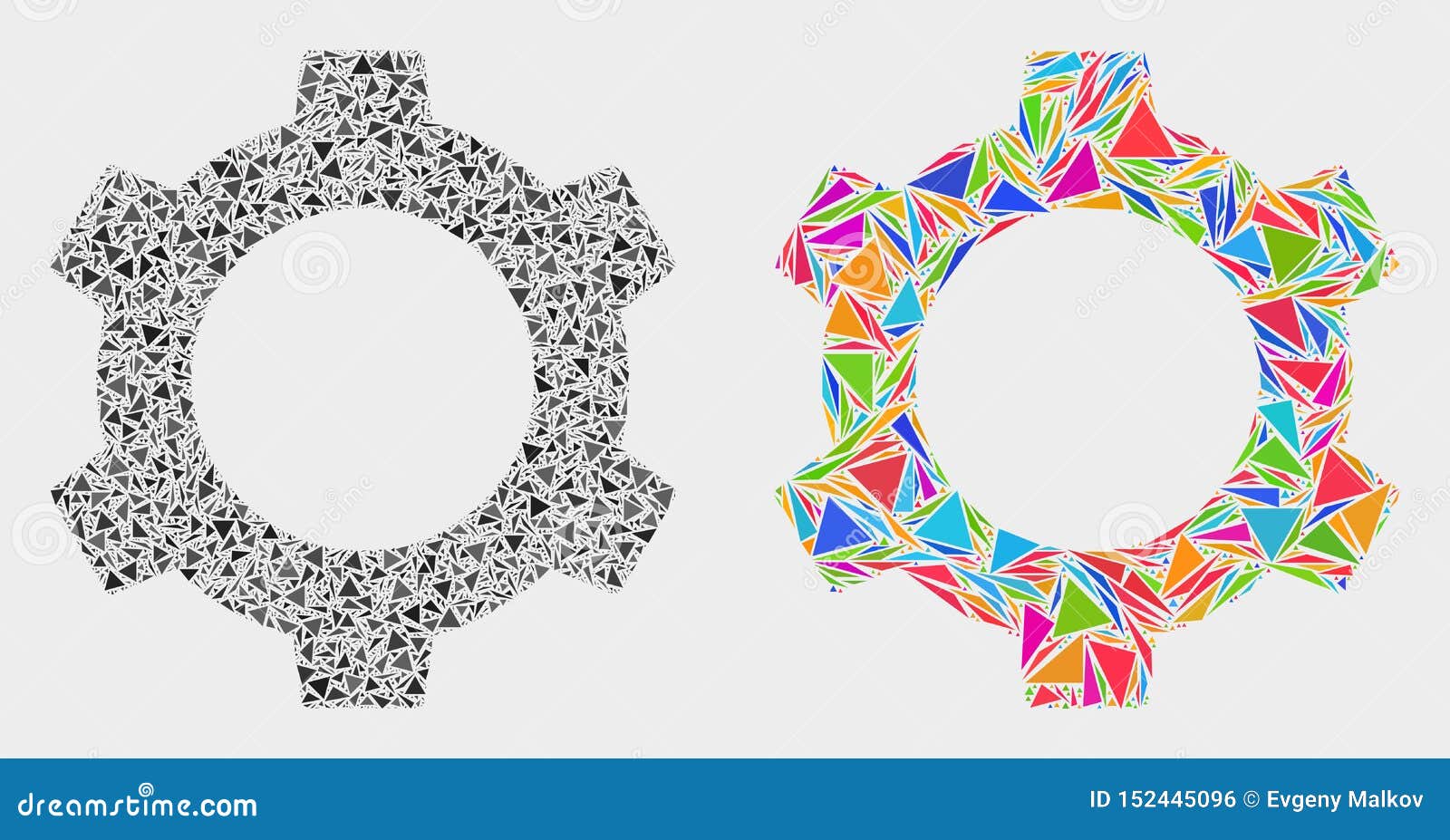 Vector Cog Mosaic Icon of Triangle Items Stock Vector - Illustration of ...