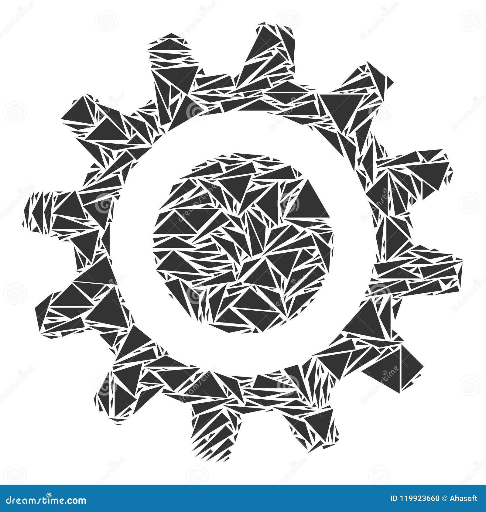 Cog Collage of Triangles stock vector. Illustration of mechanical ...