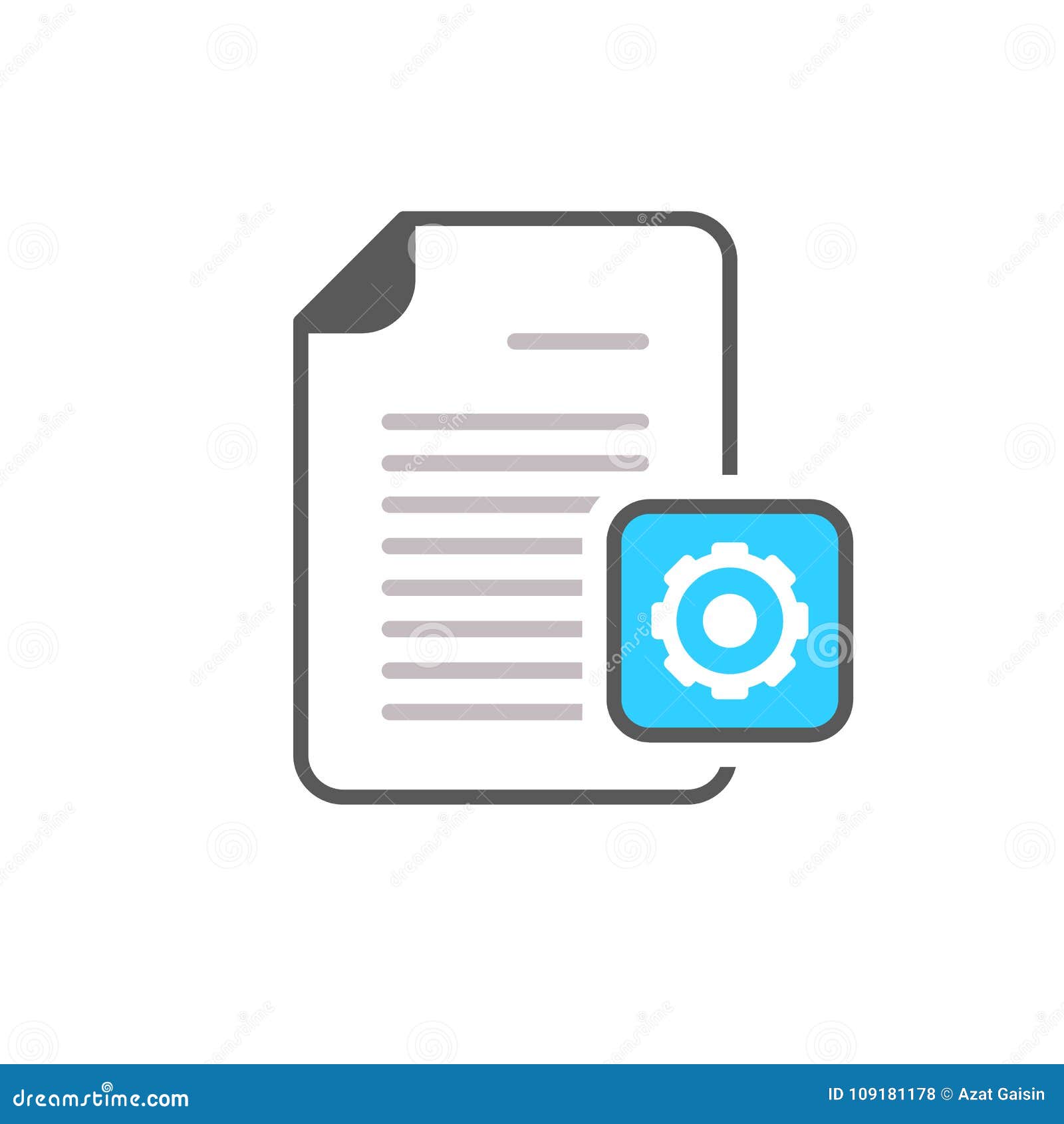 Cog Document File Gear Optimise Page Settings Icon Stock Vector ...